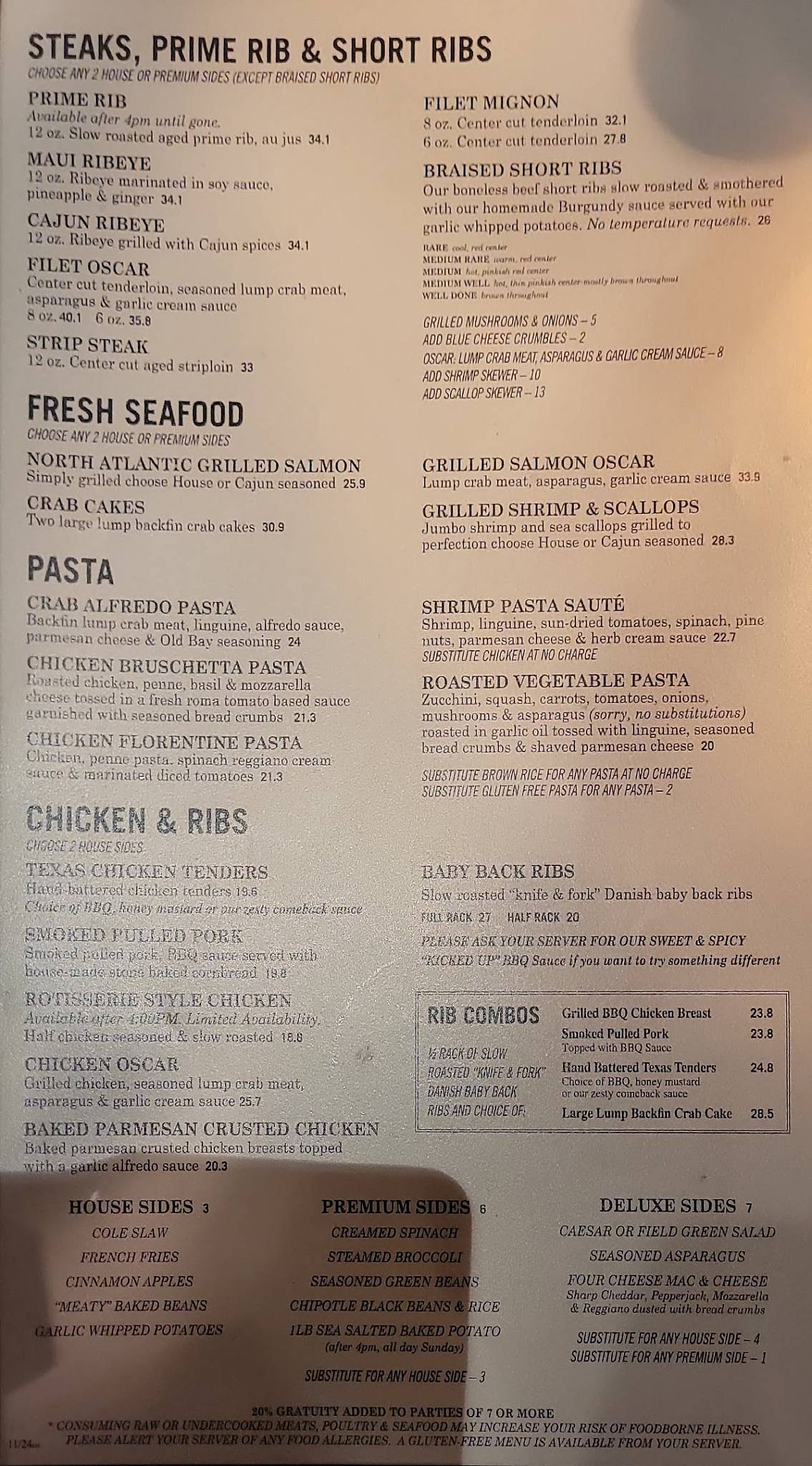 Menu at JB Dawson's Restaurant & Bar, Langhorne