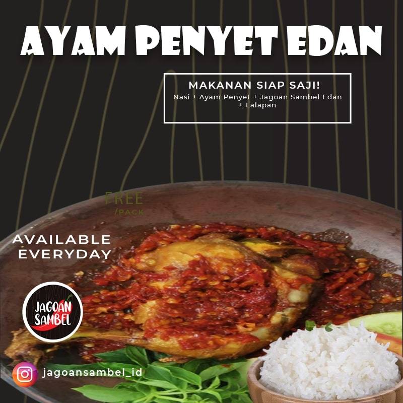 Menu at Bebek & Ayam Penyet Jagoan Sambel restaurant, Karawang