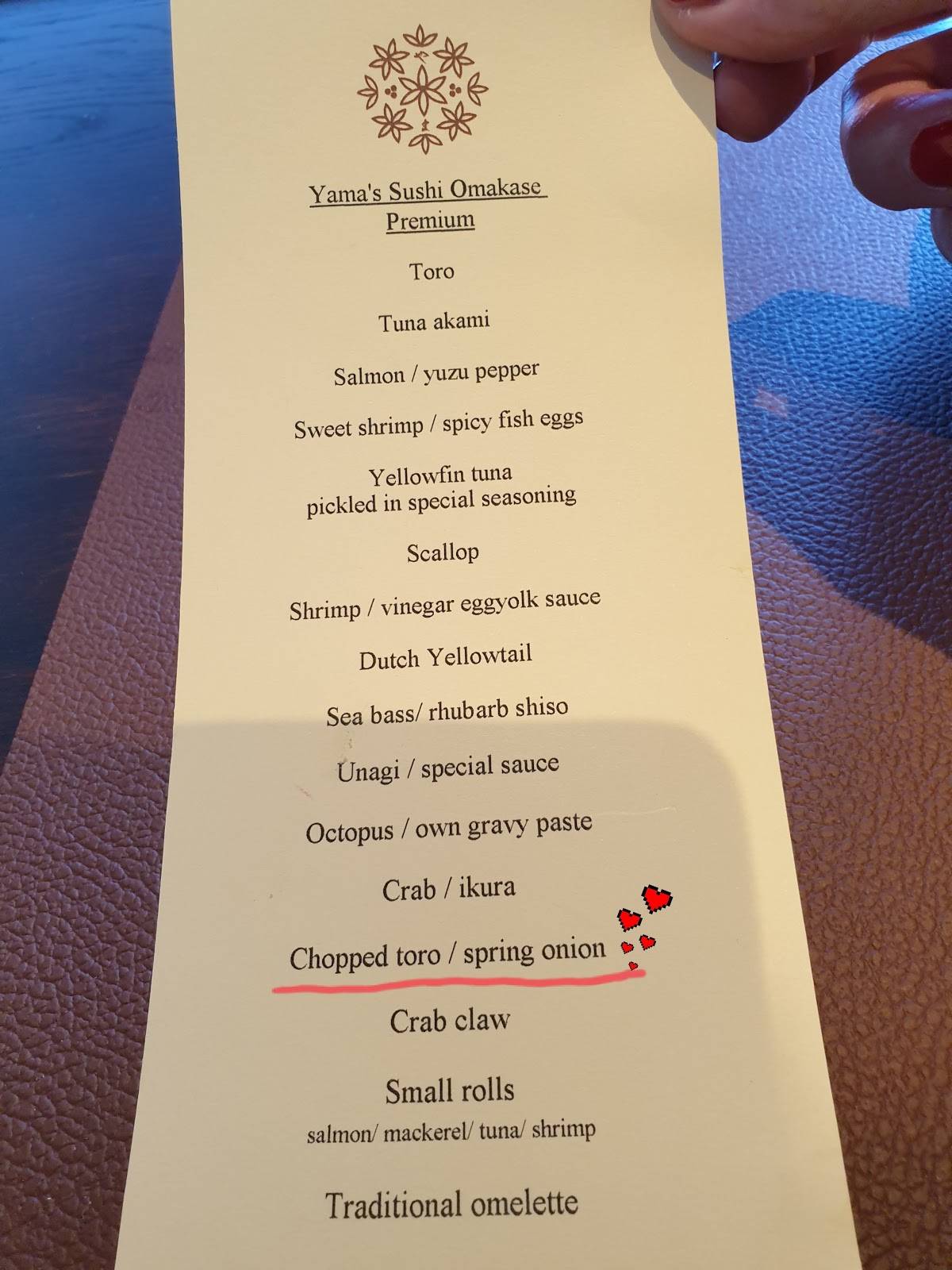Menu at Japanese Cuisine Yama, Rotterdam