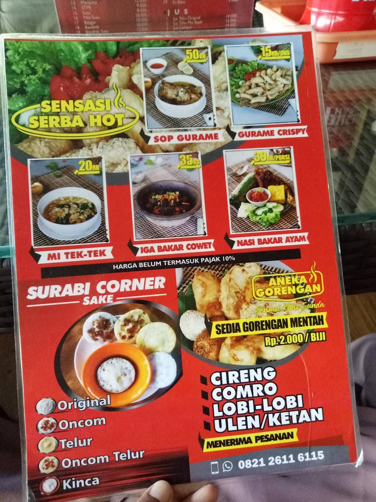 Menu at Sari Kedele Rumah Makan Tahu Sumedang restaurant, Jatiroke