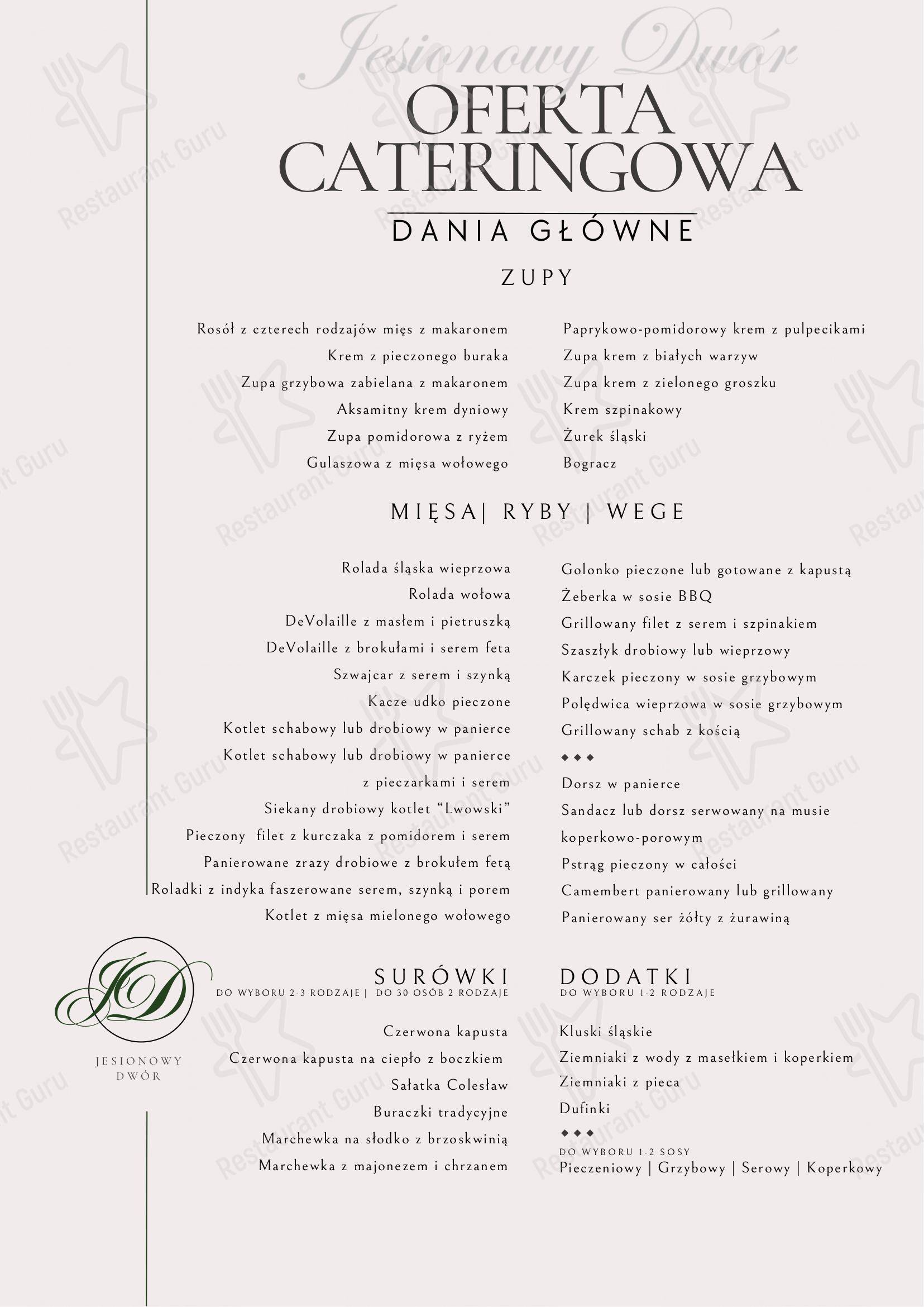 Menu at Jesionowy Dwór - Dom Przyjęć restaurant, Kietrz