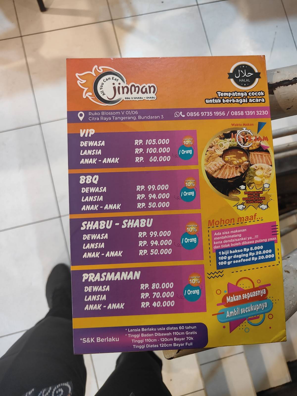 Menu at Jinman BBQ & Shabu Citra Raya, Mekar Bakti