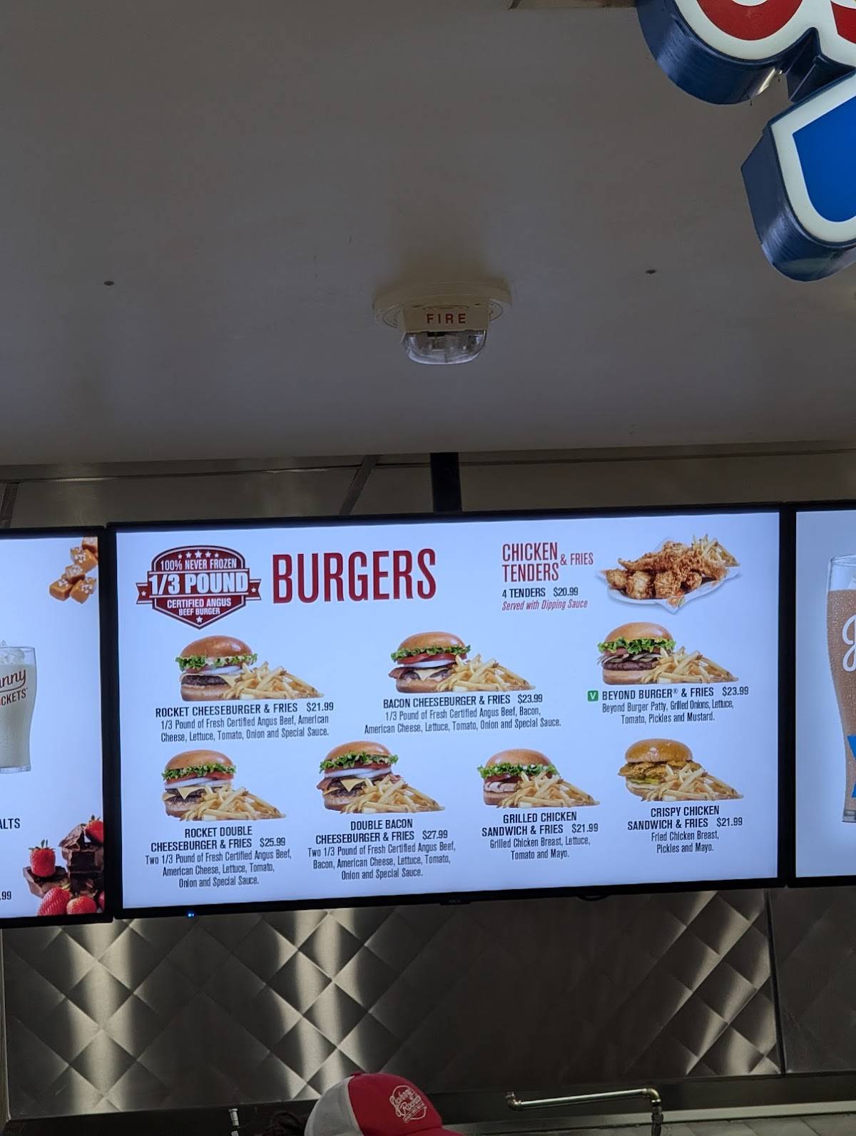 Menu at Johnny Rockets restaurant, Las Vegas, 3850 Las Vegas Blvd S