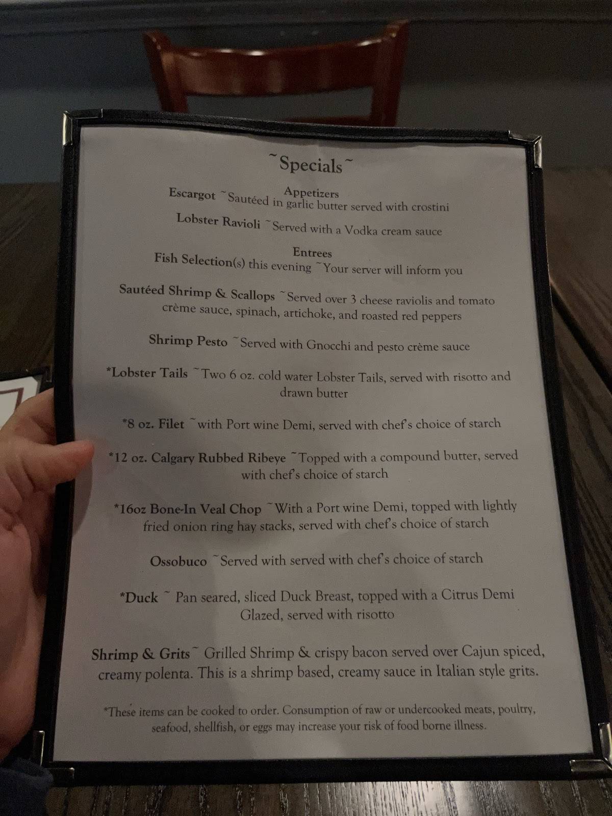 Menu at Joseph's Italian Bistro pub & bar, Southport