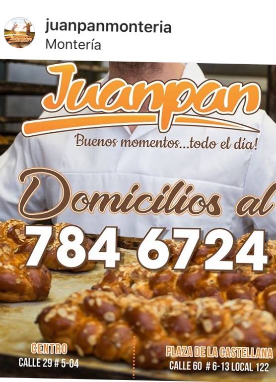 Carta de Juan Pan, Montería, Cl. 29 #5-06