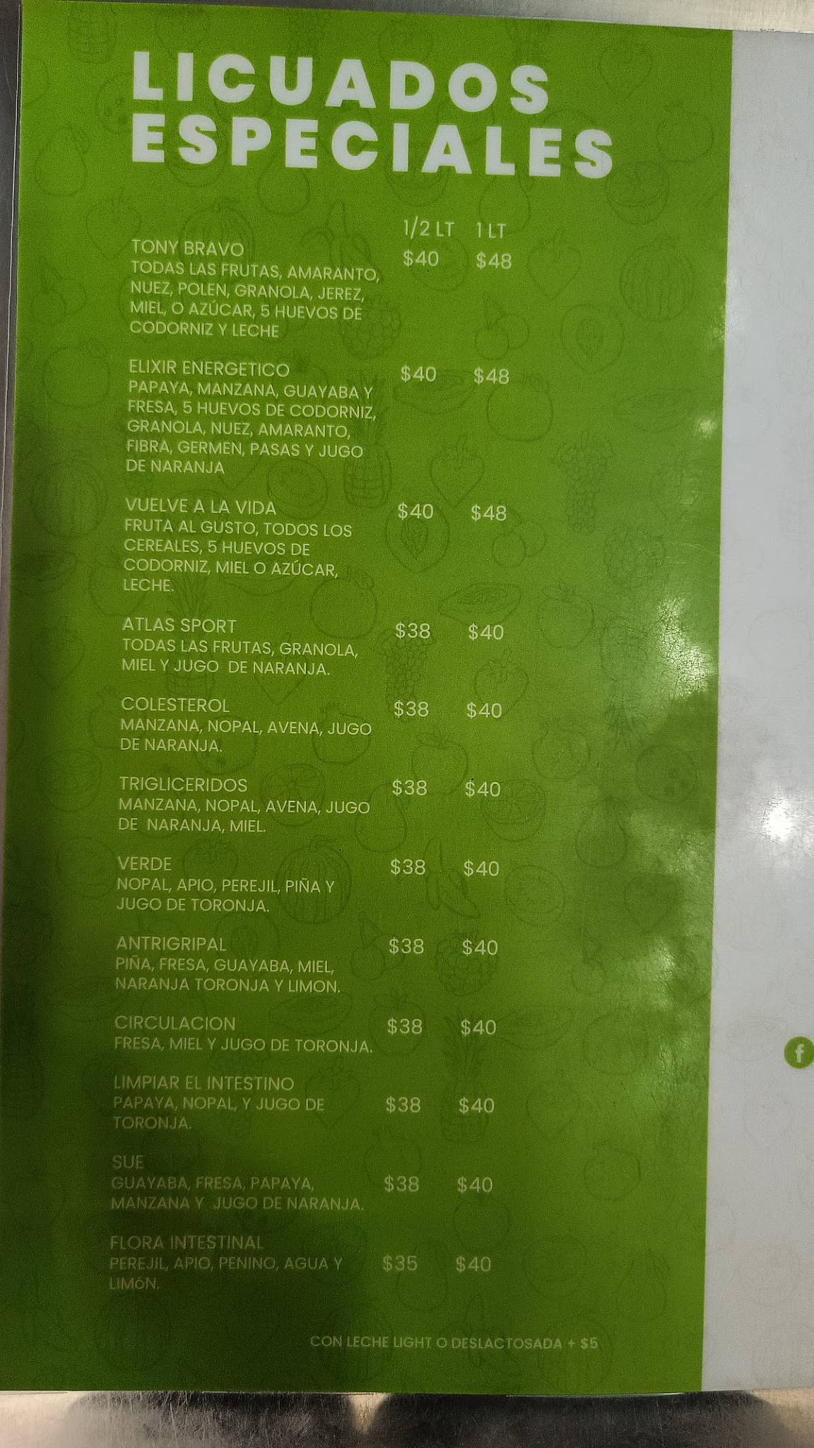 Carta del pub y bar Jugos Y Chocos Tony, Aguascalientes, Aguascalientes ...