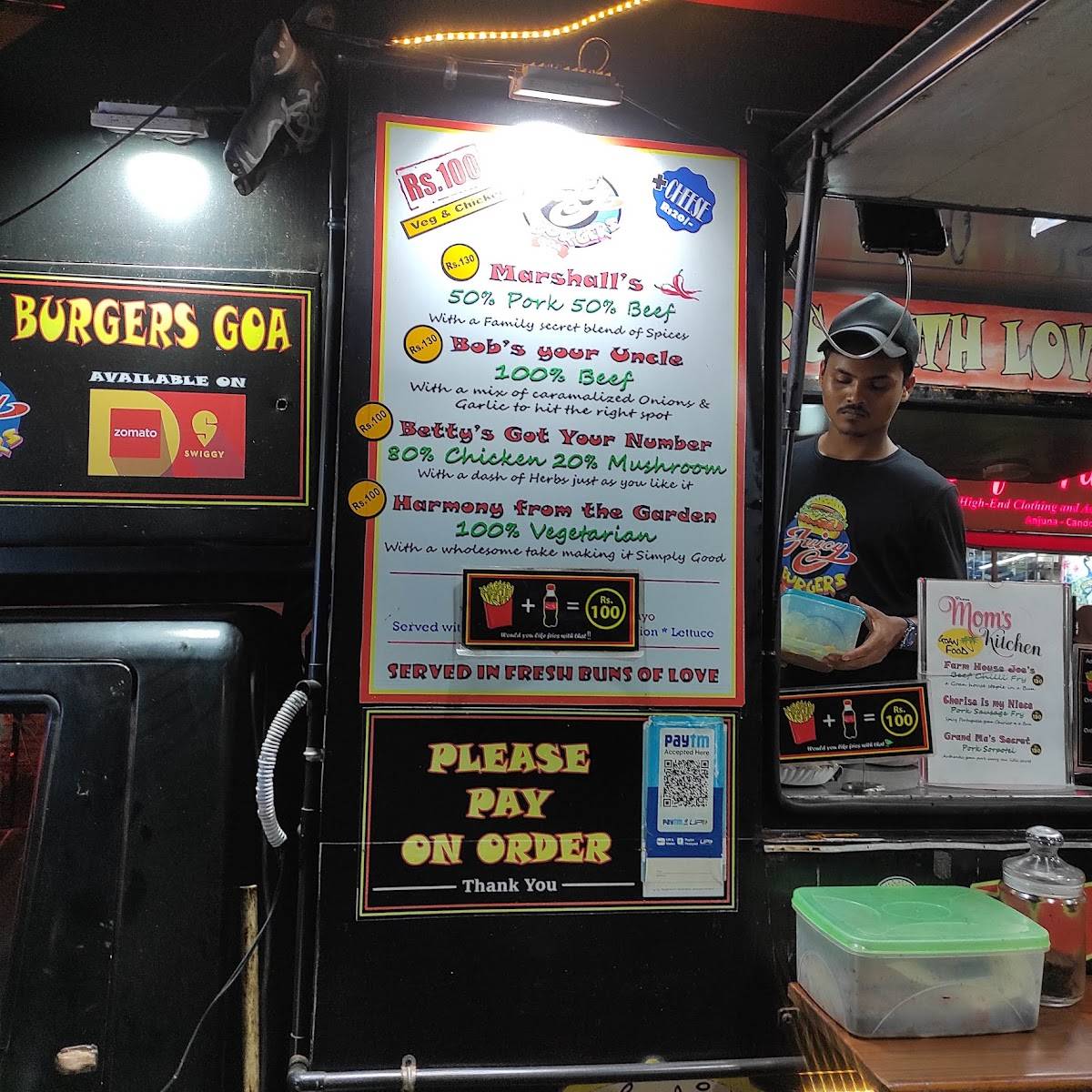 Menu at Juicy Burgers Goa, Anjuna, Main street
