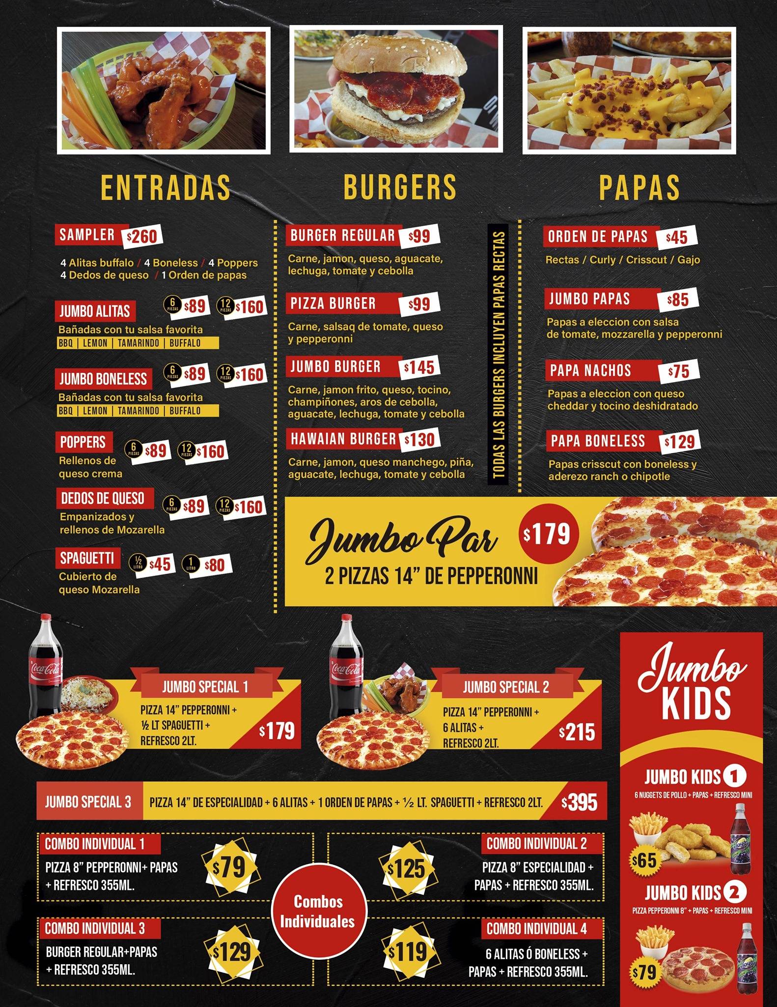 Menu at Jumbo Pizza Anahuac restaurant, Monterrey, Fray Bartolomé de ...