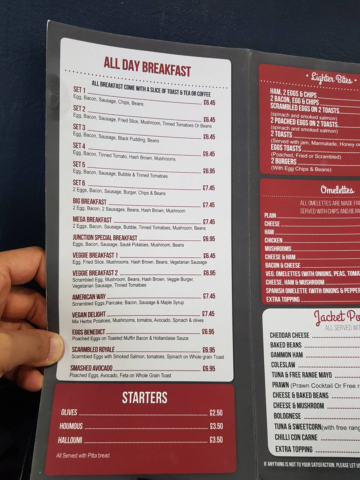 Menu at Junction Café & bistro cafe, Watford, 101a St Albans Rd