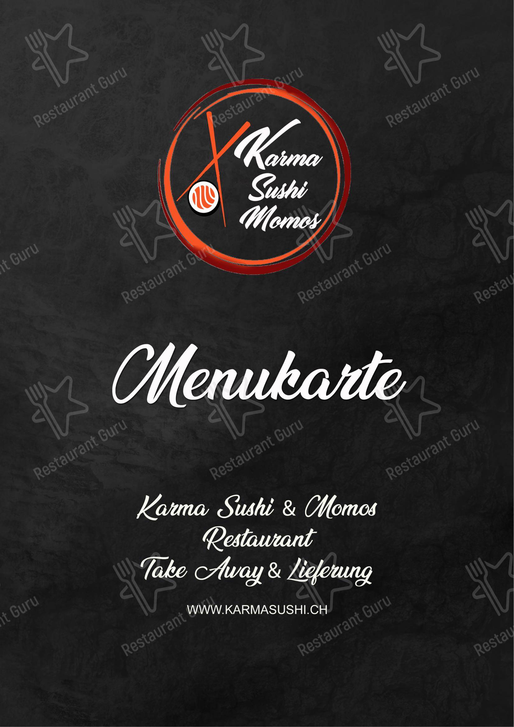 Carta de KARMA SUSHI AND MOMOS RESTAURANT - (Take away & Lieferung), Wil