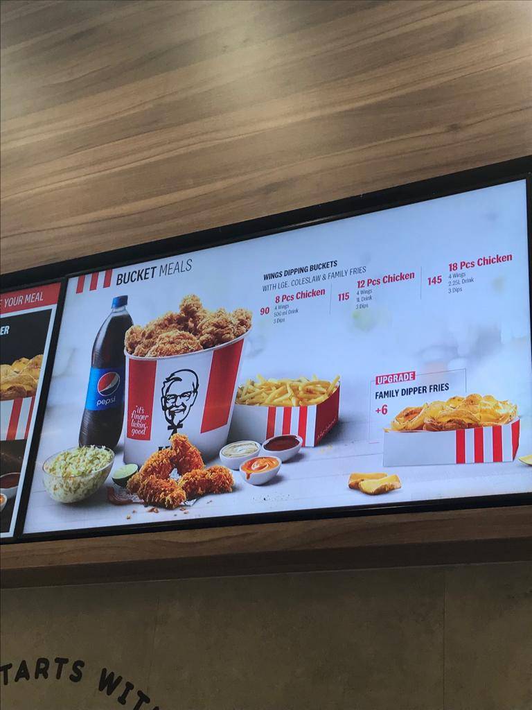 Carta del restaurante KFC, Ajman, Food Court