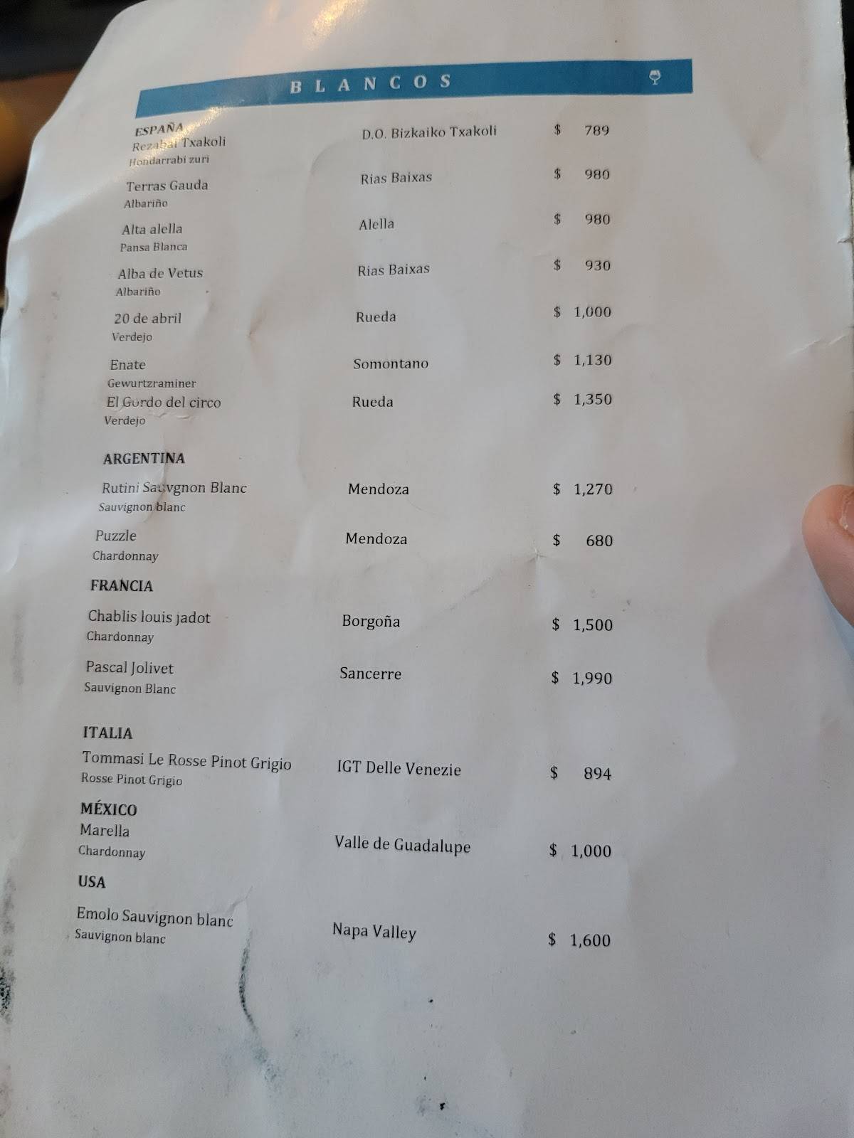 Carta del restaurante KHIOS Cocina Mediterránea, Santiago del Querétaro