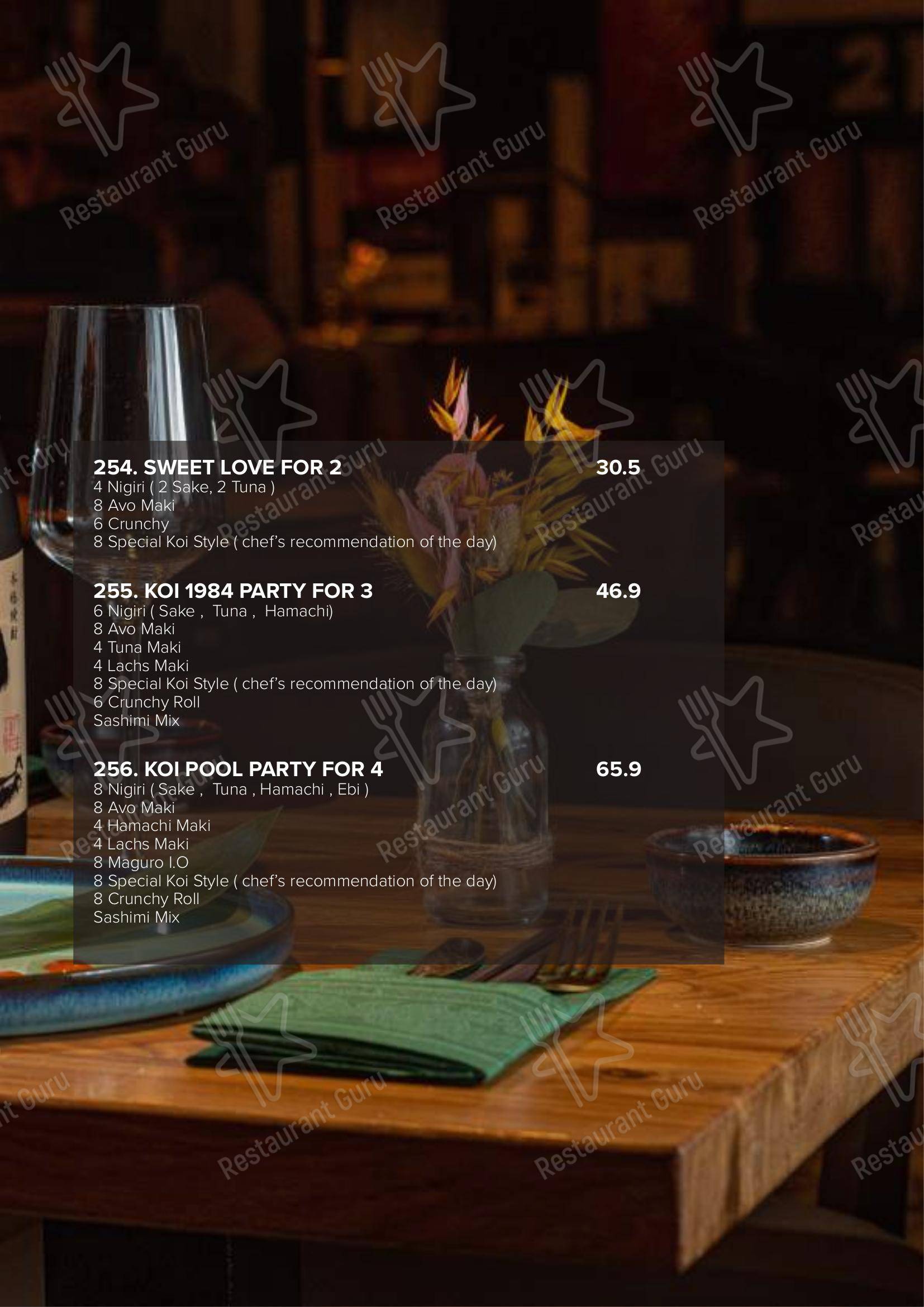 Speisekarte von KOI 1984 restaurant, Regensburg