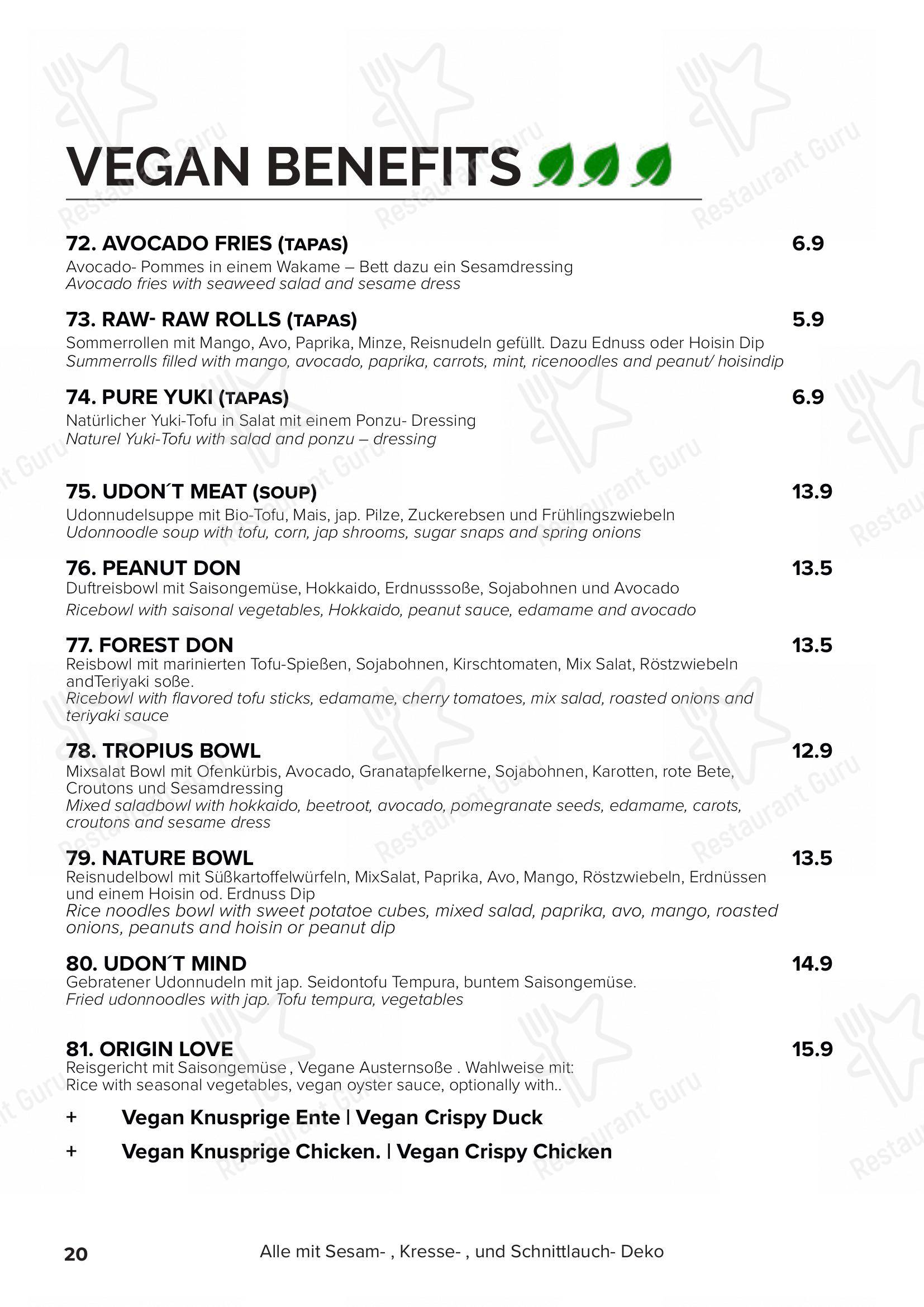 Speisekarte von KOI 1984 restaurant, Regensburg