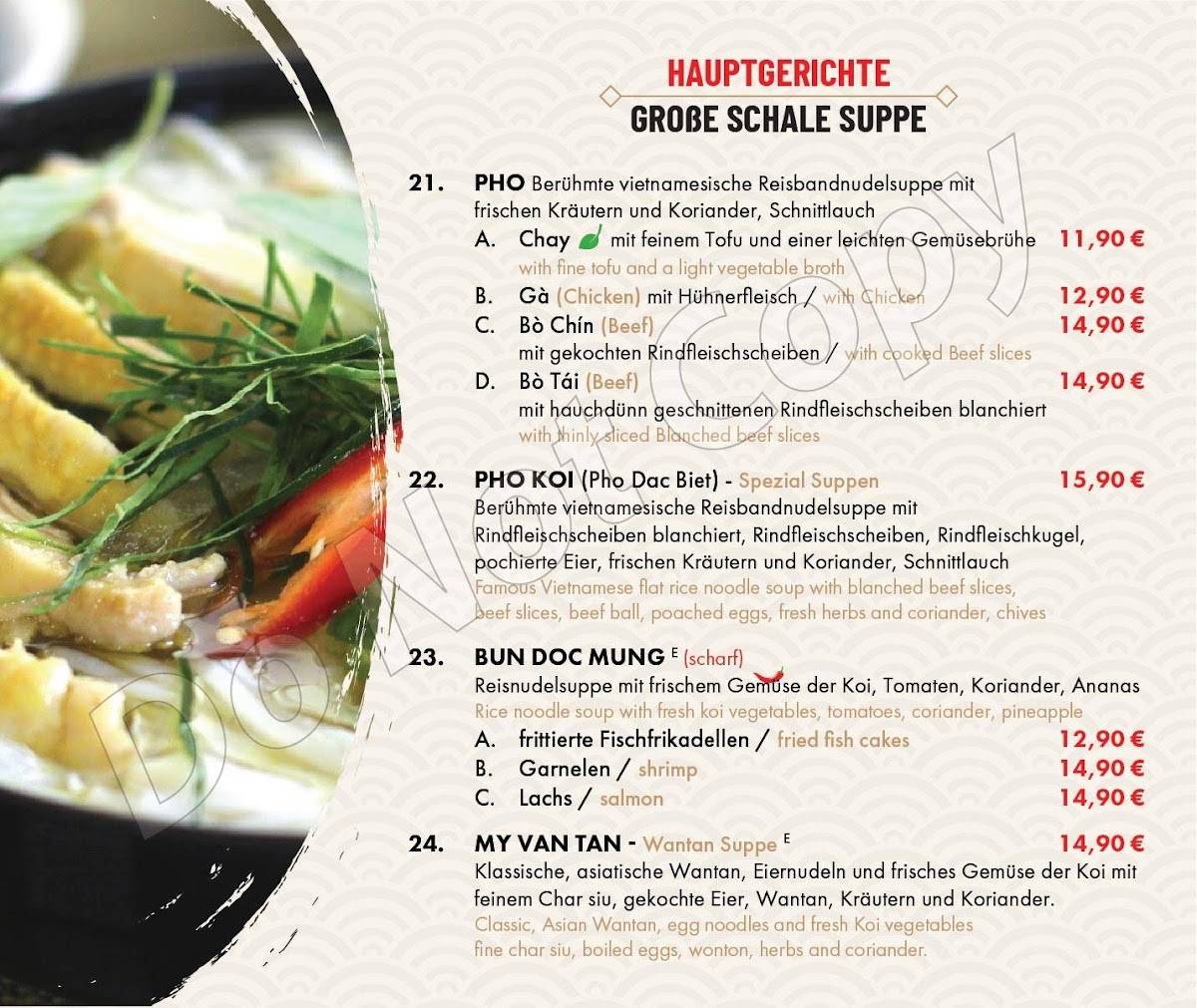 Speisekarte von KOI Sushi, Grill & Soup restaurant, Potsdam