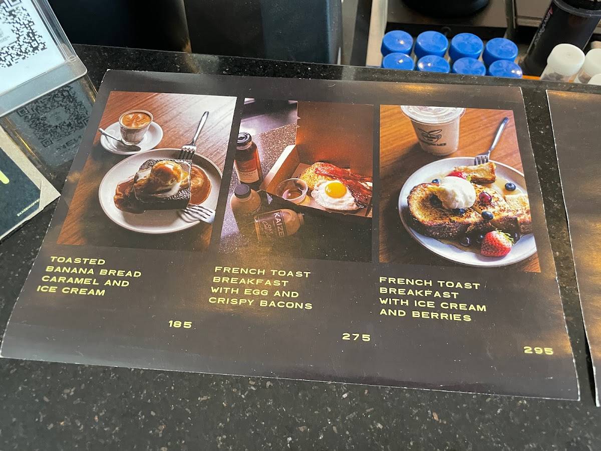 Menu at Kaizen Coffee Sukhumvit 49 cafeteria, Bangkok