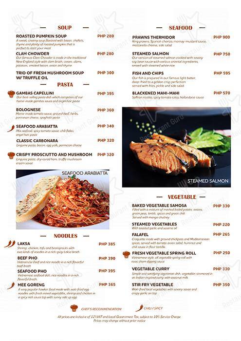Menu at Kalesa Cafe, Pasig