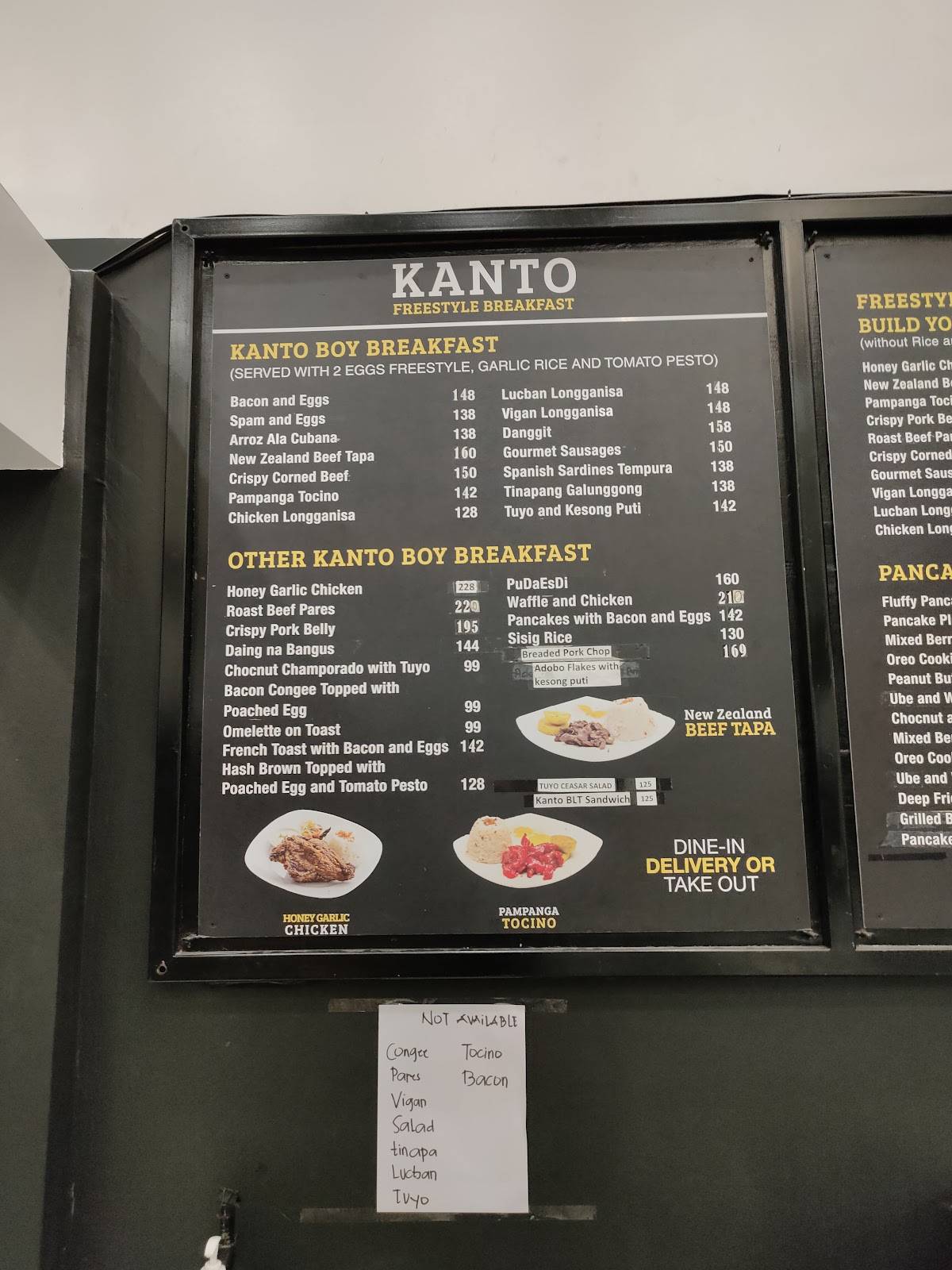 Menu at Kanto Freestyle Breakfast Morato restaurant, Quezon City, J2HM+QH4