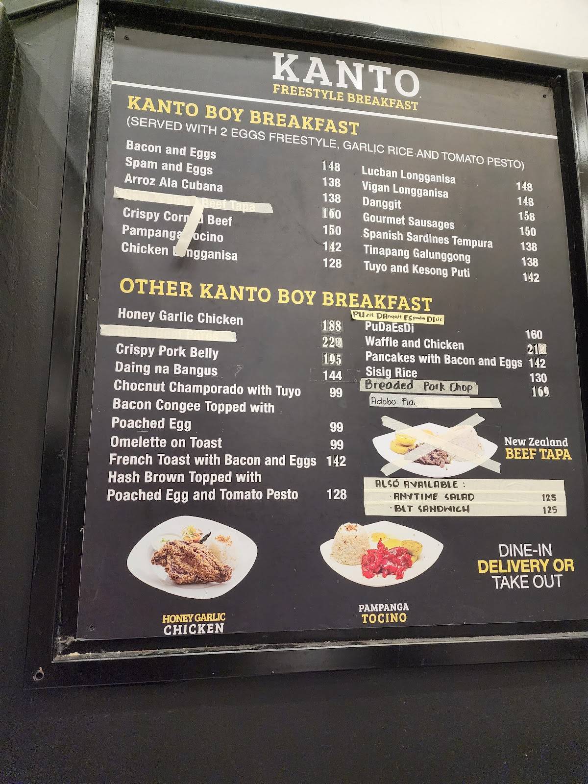 Menu at Kanto Freestyle Breakfast Morato restaurant, Quezon City, J2HM+QH4