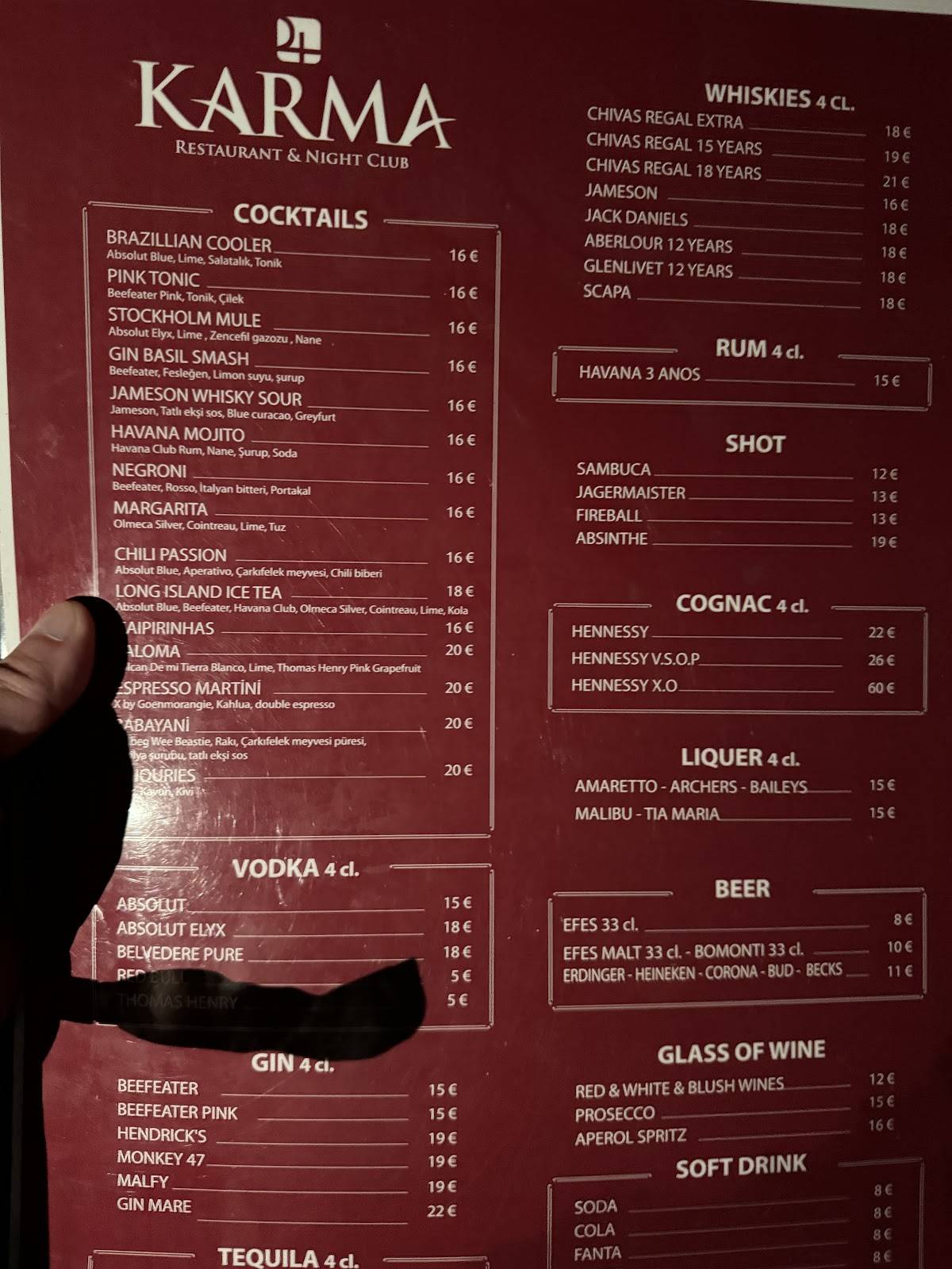Menu at Karma Restaurant & Night Club, Manavgat, Side Mahallesi Turgut ...