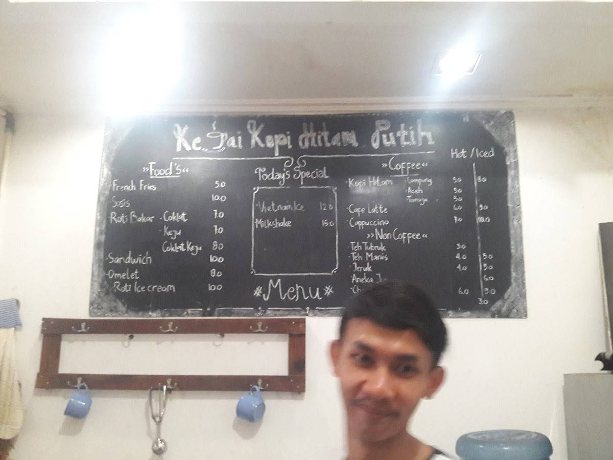 Menu at Kedai Kopi Hitam Putih, East Jakarta