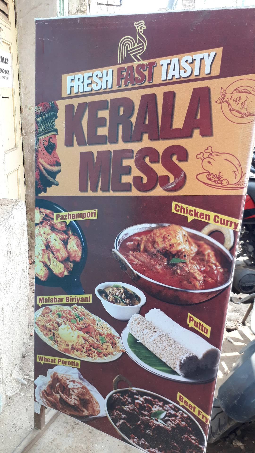 Menu at Kerala Mess, Chennai, Aziz Mulk 1st St
