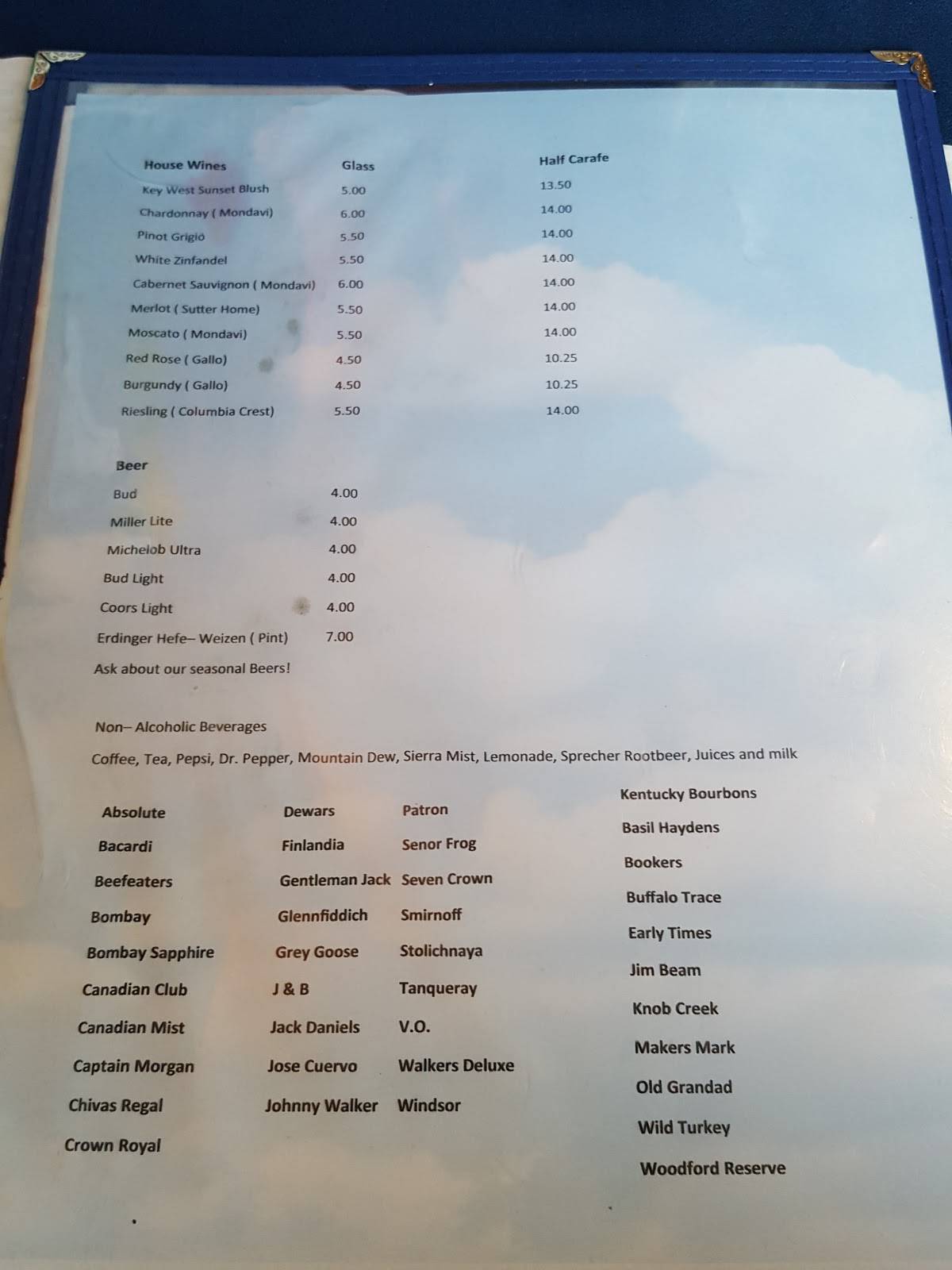 Menu at Key West Shrimp House pub & bar, Madison, 117 Ferry St