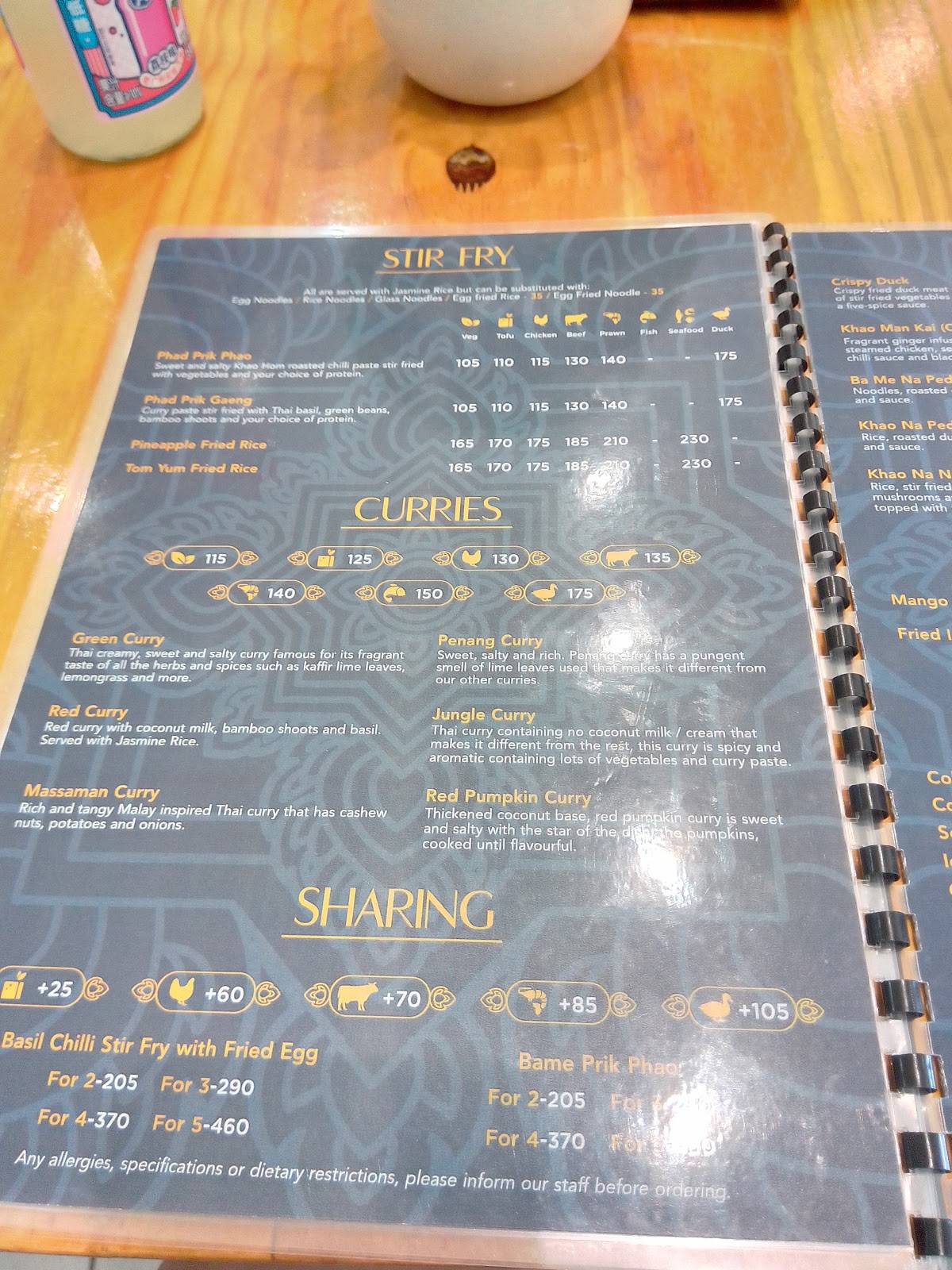 Menu at Khao Hom Halal Thai Cuisine - Diep River restaurant, Cape Town