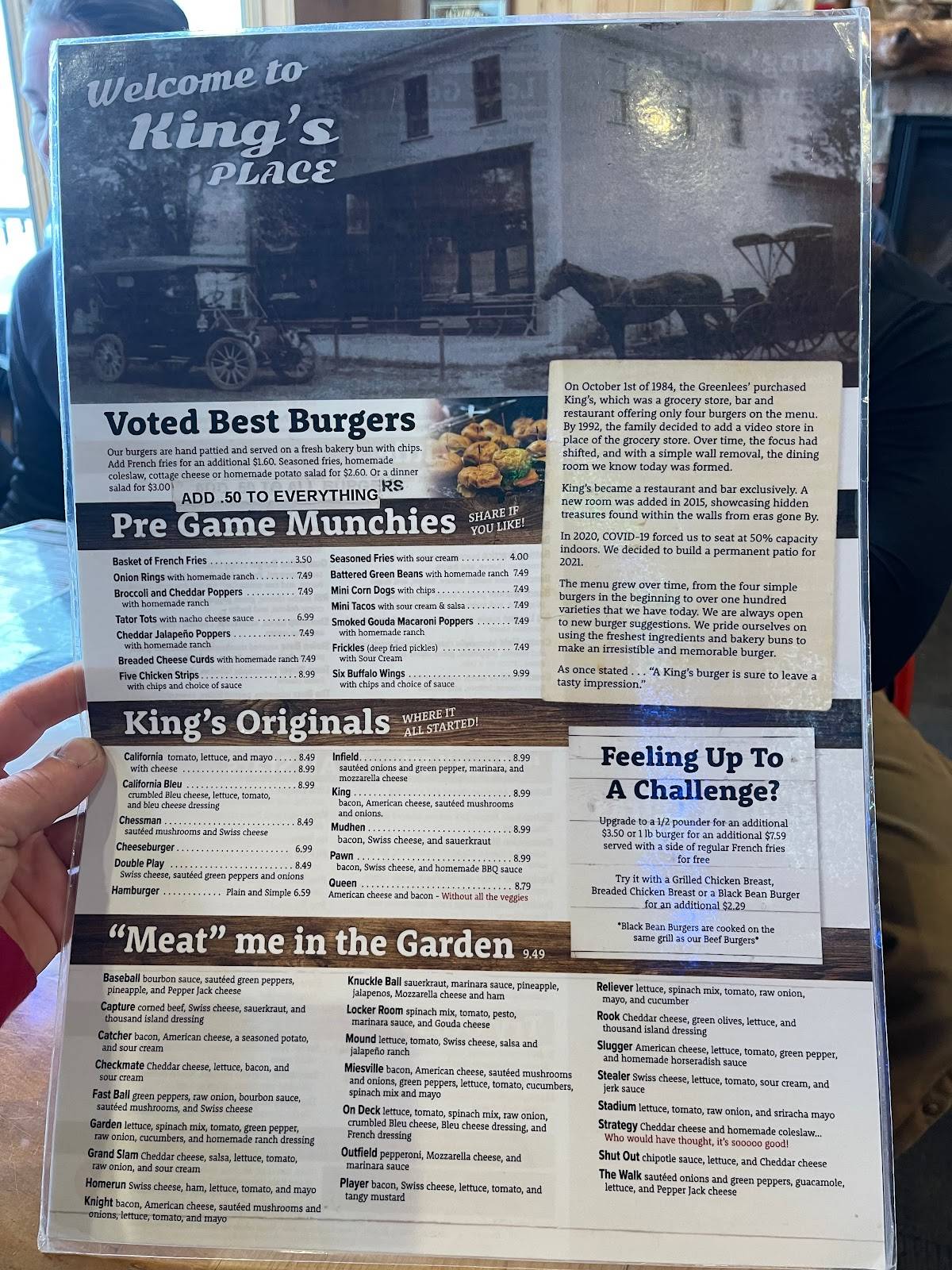 Menu at King's Place Bar and Grill, Miesville