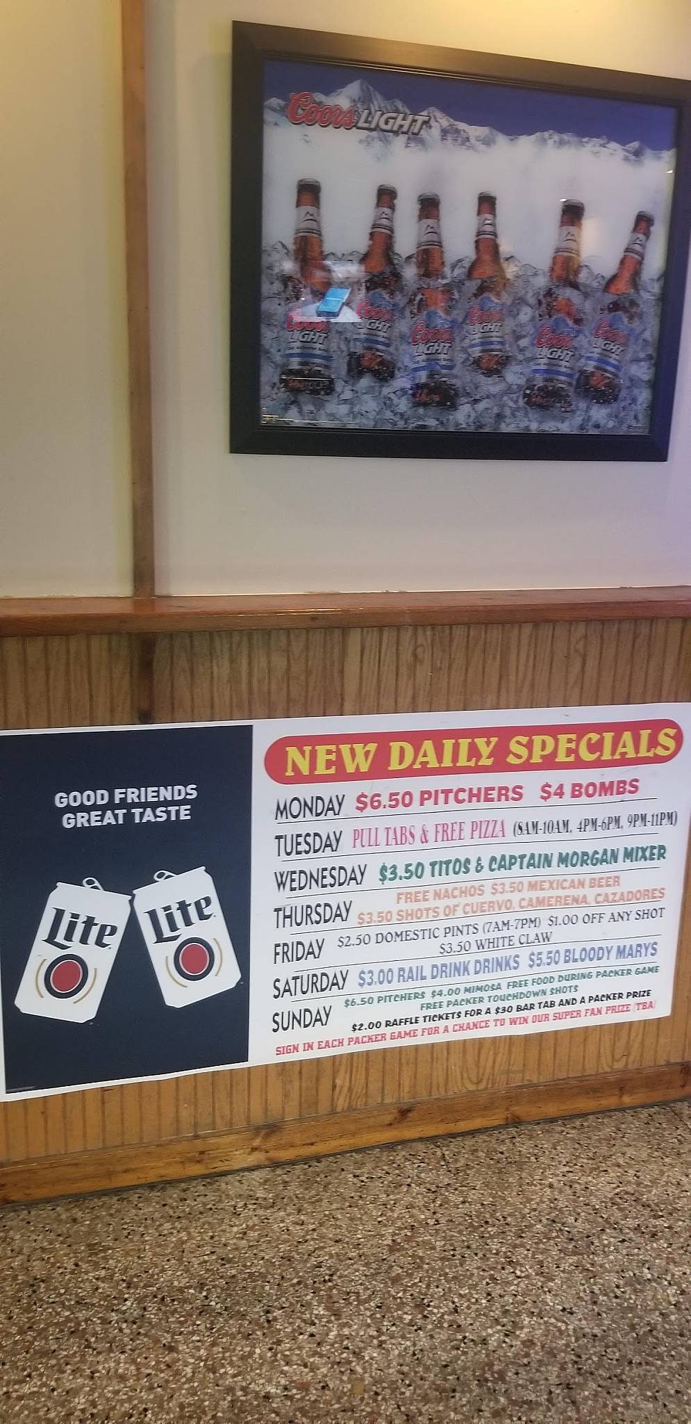 Menu at Kip's Inn pub & bar, Milwaukee