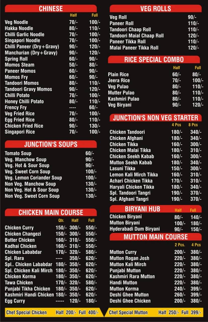 Menu at Kitchen junction, Ghaziabad