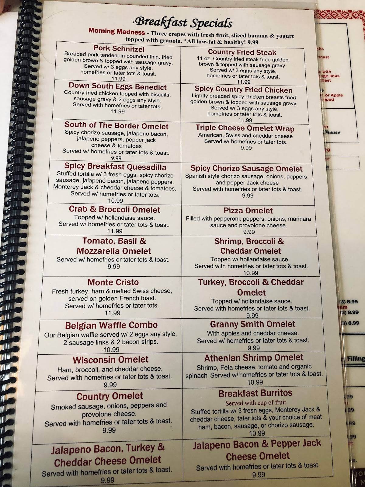 Menu at Knight & Day Diner restaurant, Lititz
