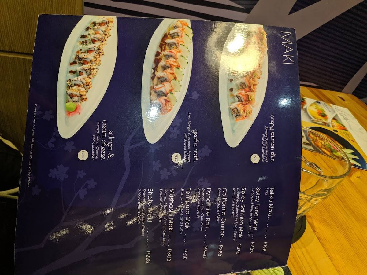 Menu at Koku restaurant, Makati