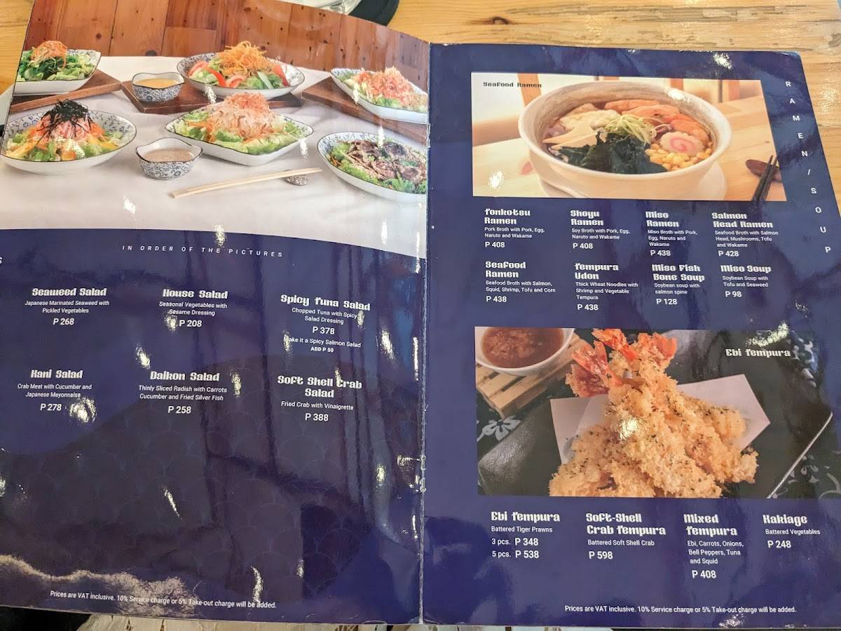 Menu at Koku restaurant, Makati