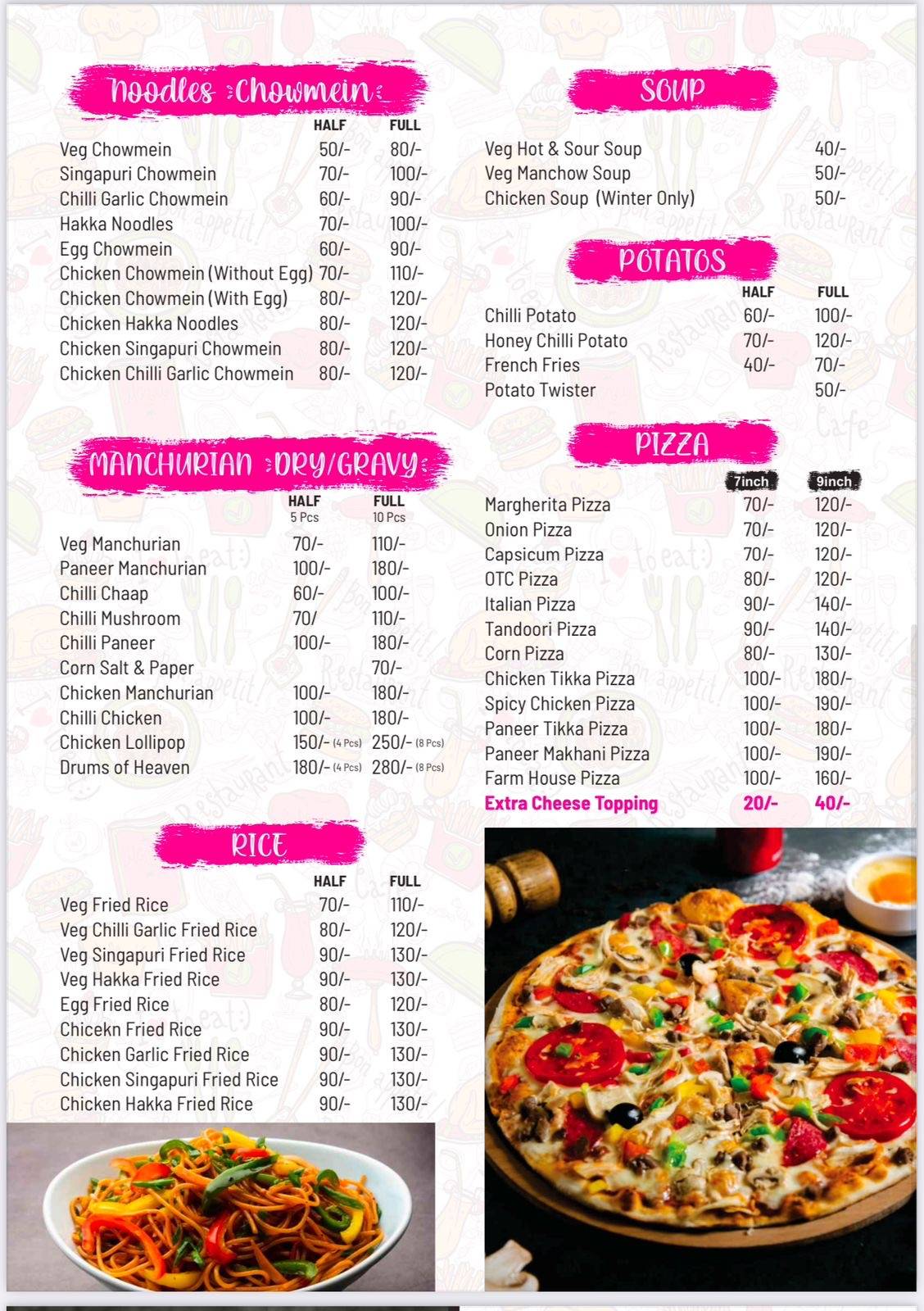 Menu at Kp Rolls, New Delhi