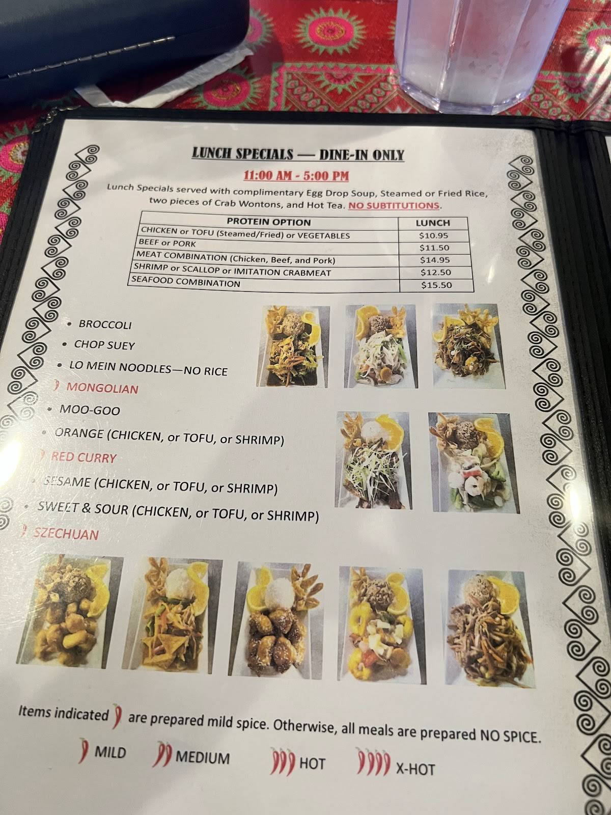 Menu at Kue's Cafe, Dunedin