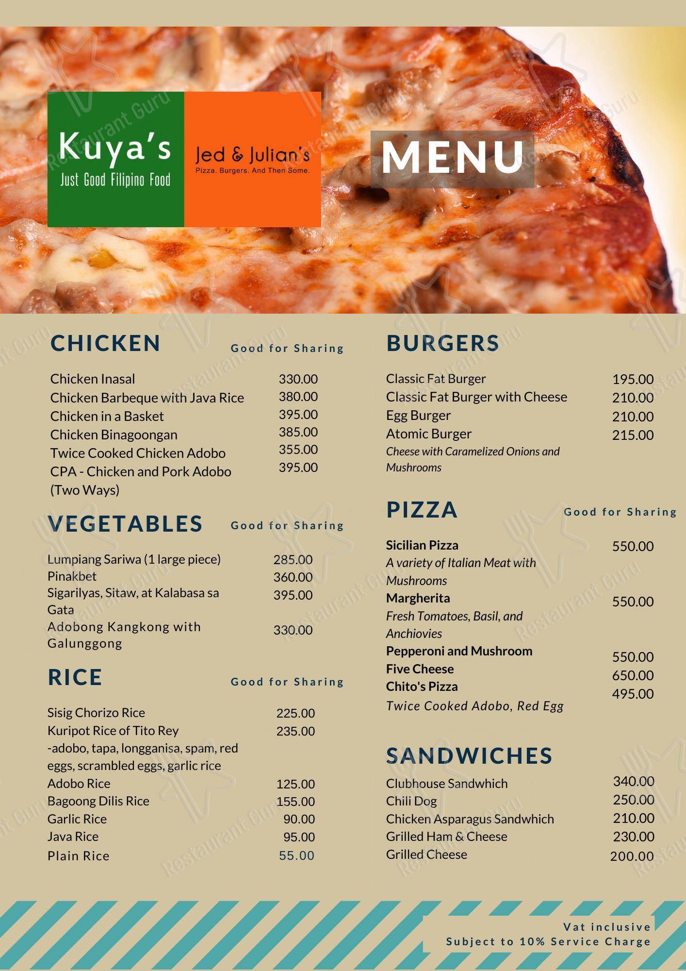 Menu at Kuya's at QC restaurant, Quezon City, J2RP+7CM