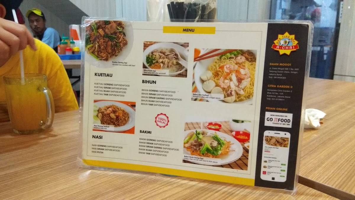 Menu at Kwetiau Sapi Achai - Citra Garden restaurant, West Jakarta ...