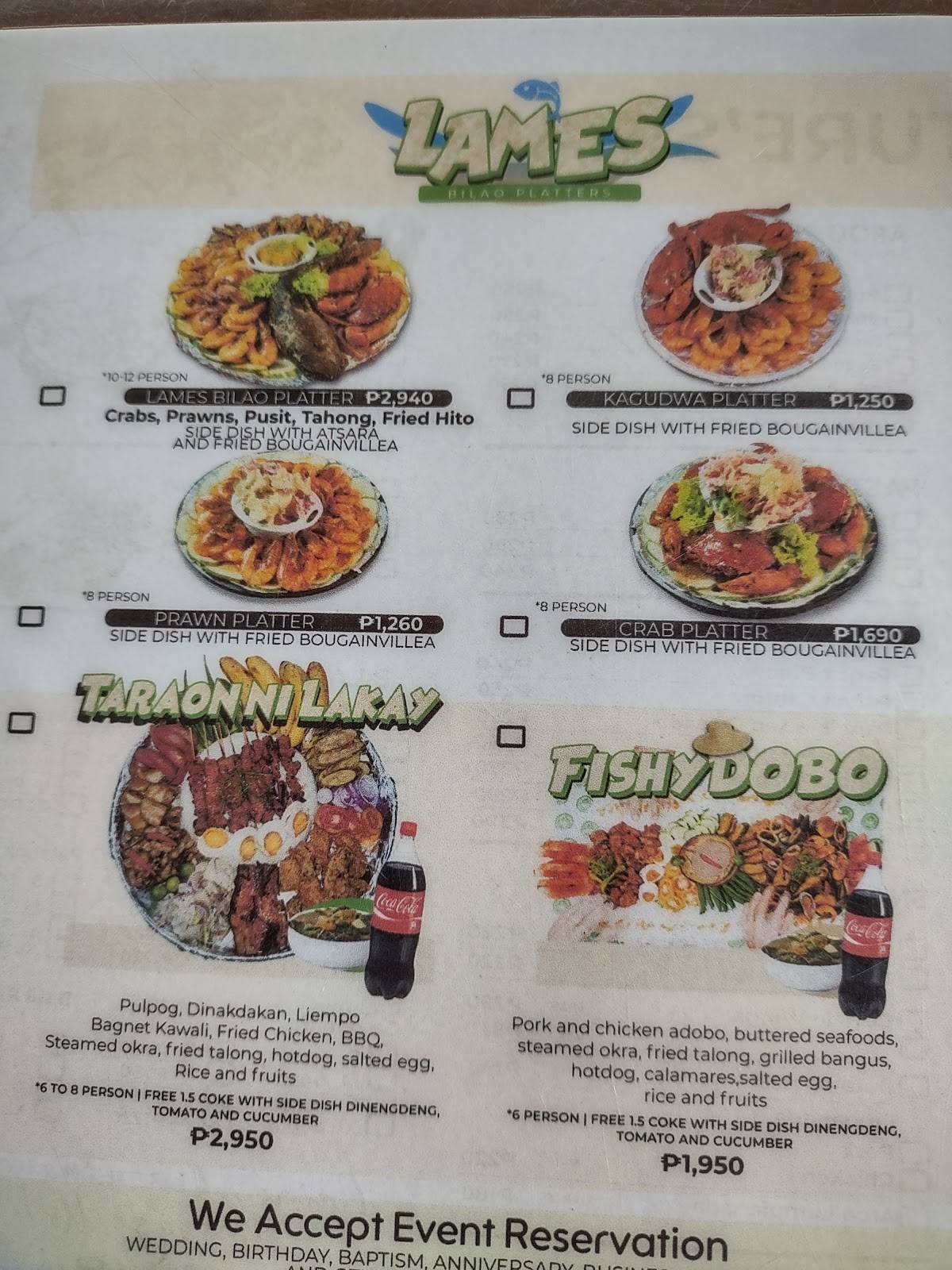 Menu at LAKAY AGO NATURE'S PARK restaurant, Agoo