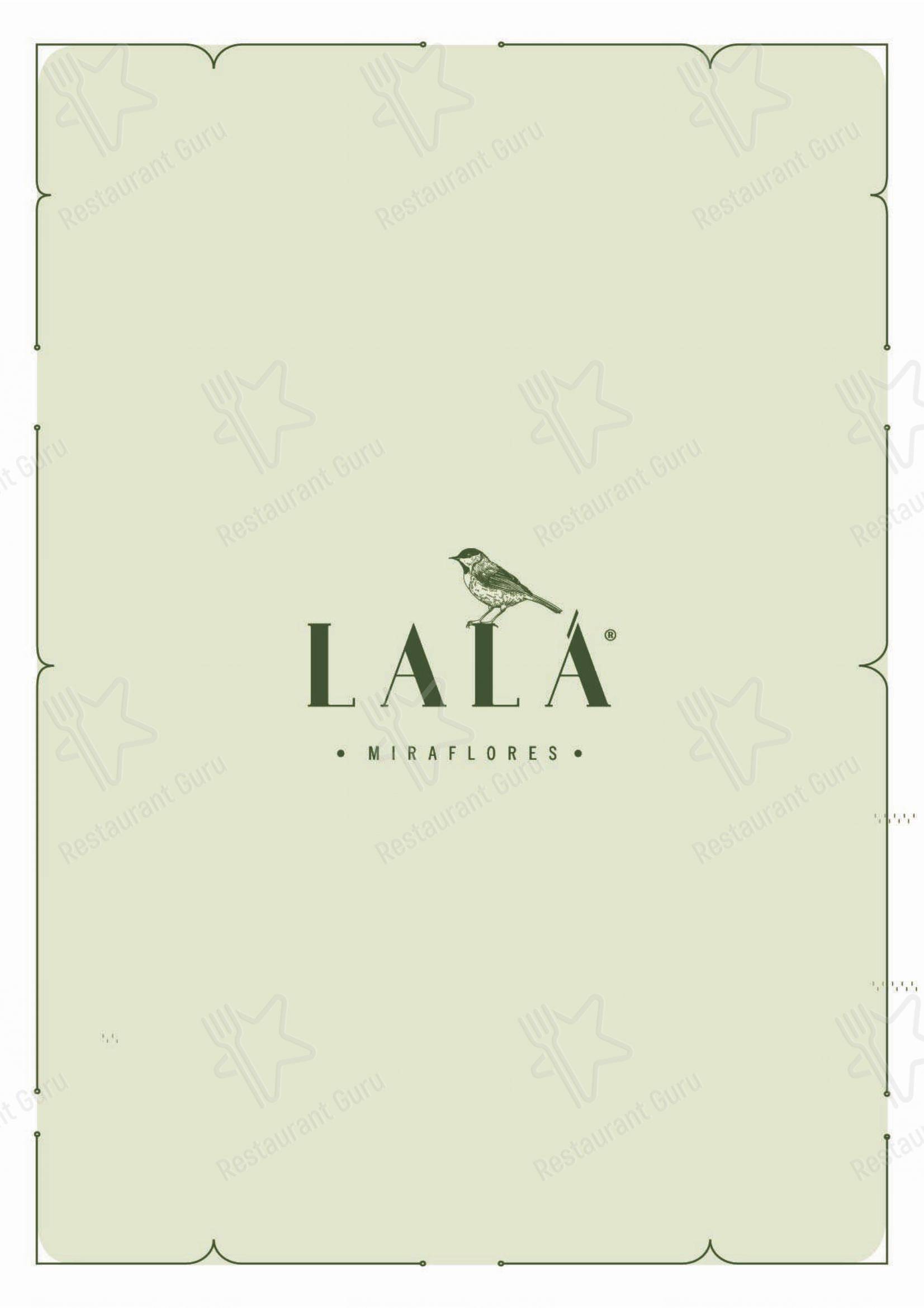 Carta del restaurante LALÁ MIRAFLORES, Miraflores, C. 2 del Mayo 701