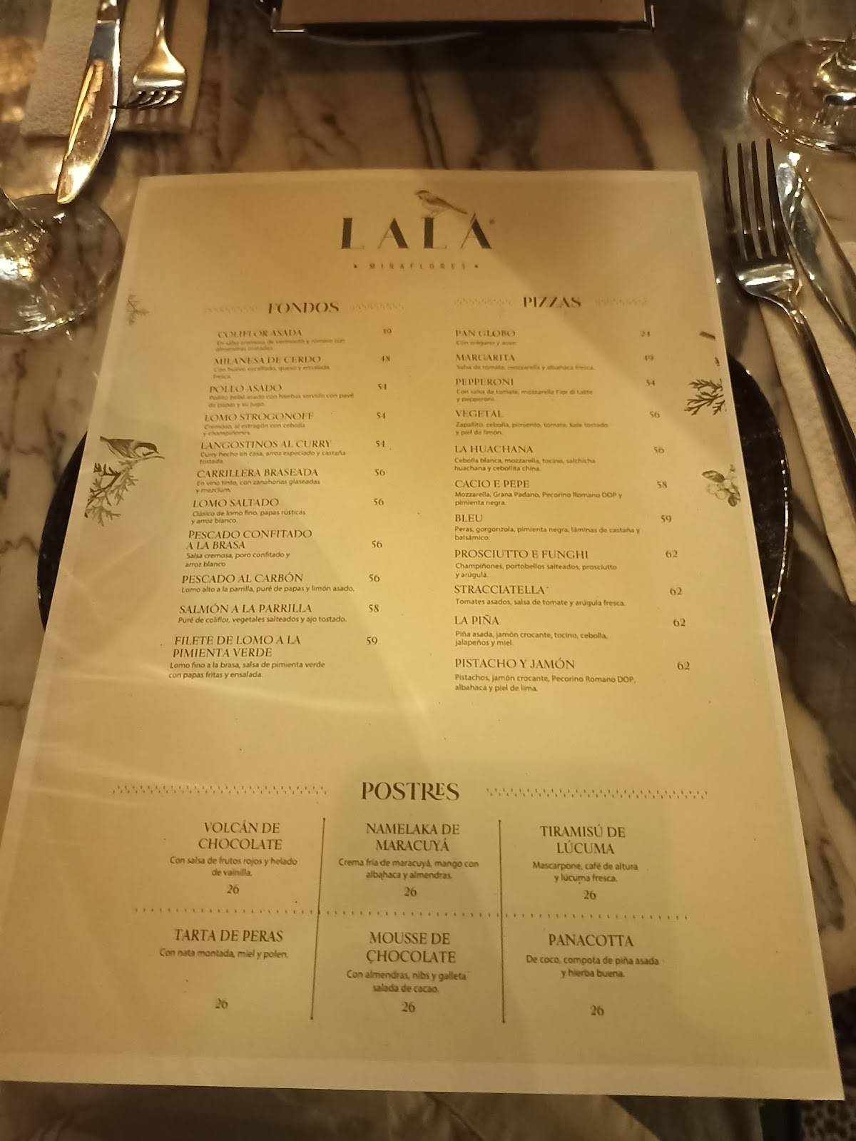 Carta del restaurante LALÁ MIRAFLORES, Miraflores, C. 2 del Mayo 701