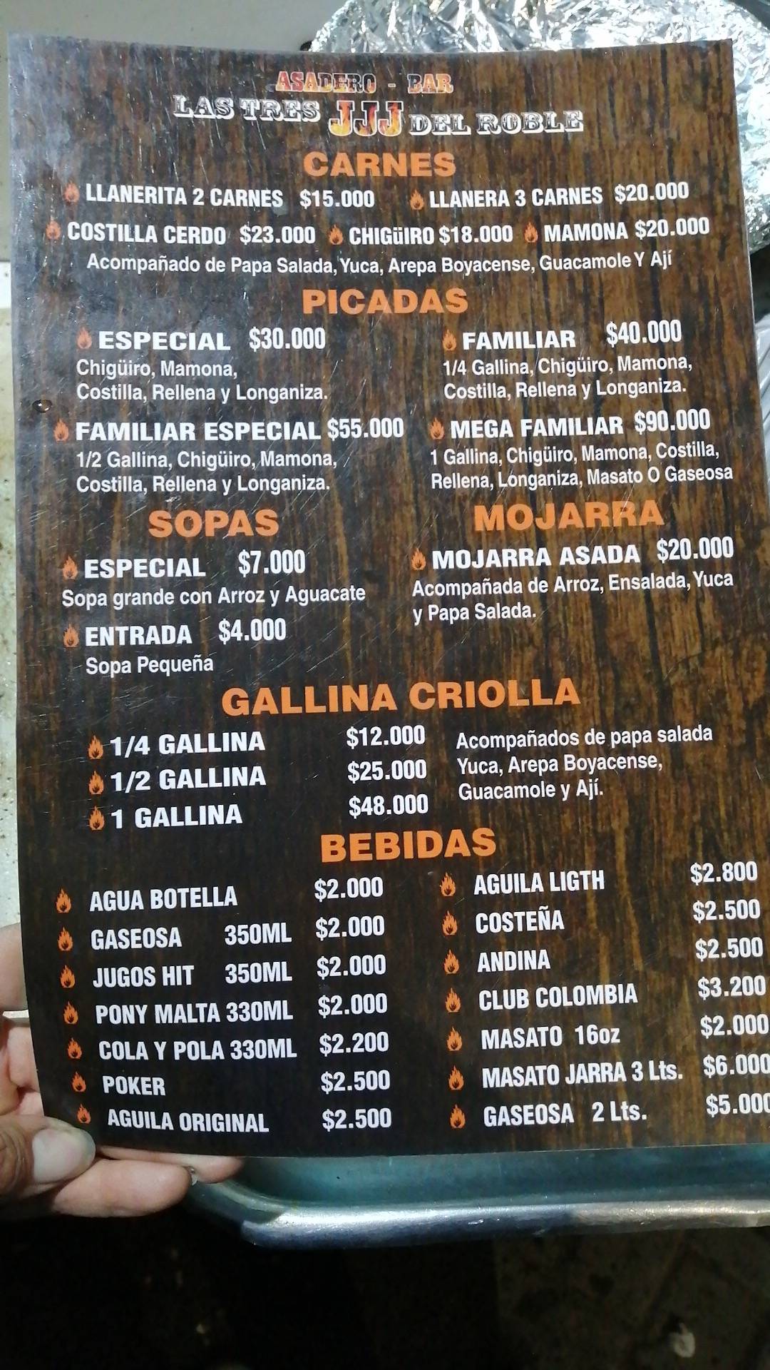 Menu at BARBA AZUL Parrilla Bar, Bogotá