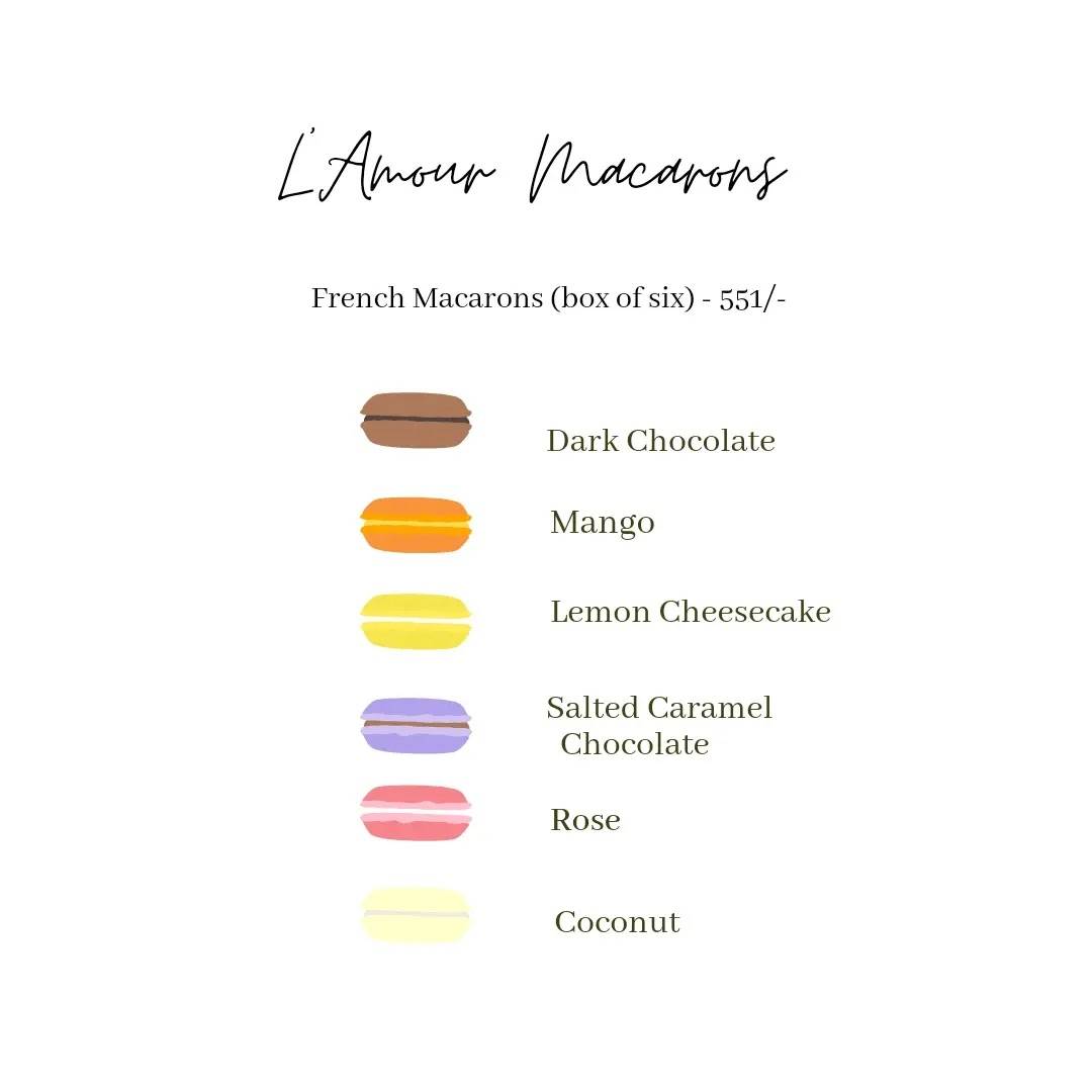 Menu at L'Amour Macarons, Chennai