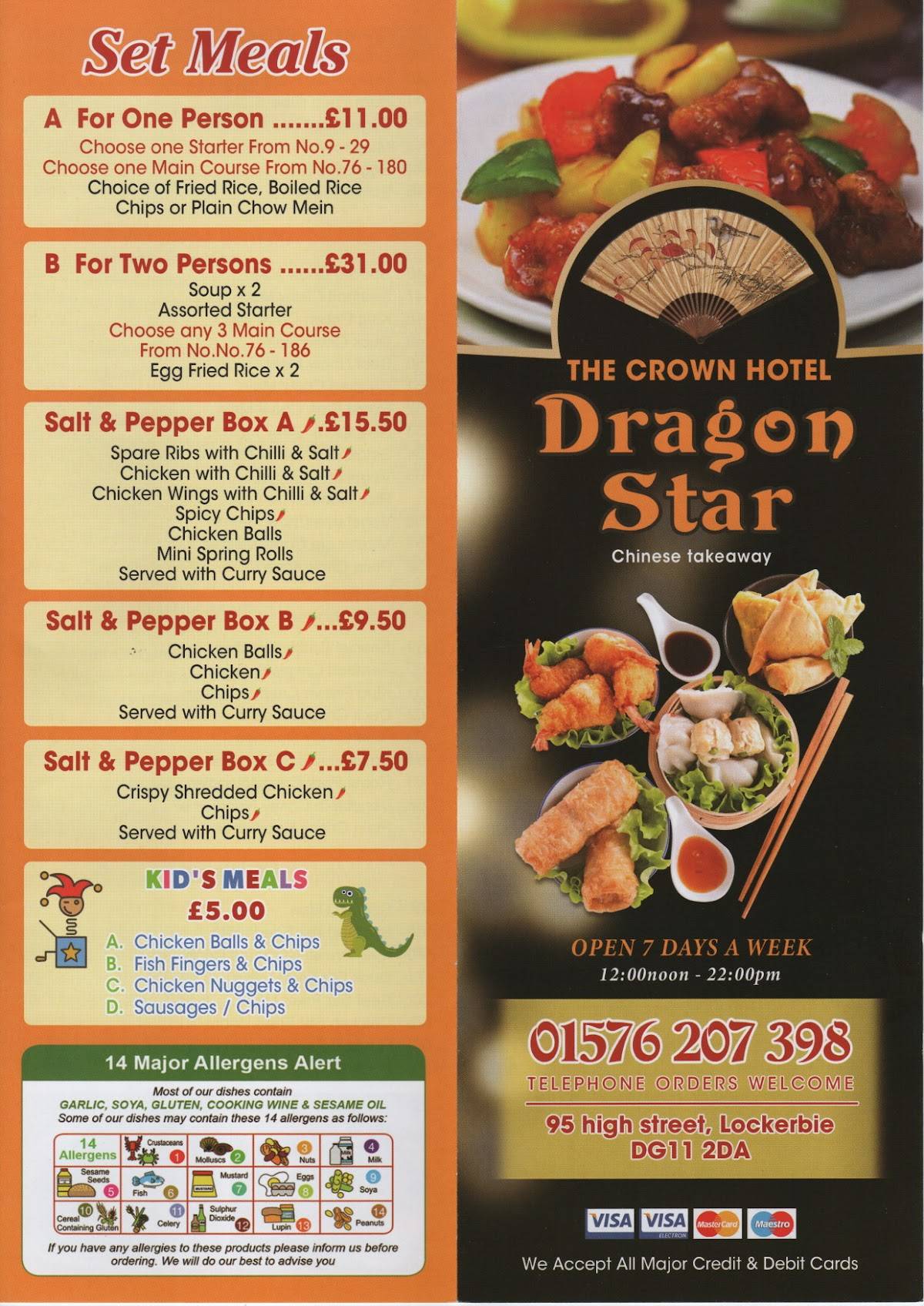Menu at LOCKERBIE CROWN HOTEL pub & bar, Lockerbie