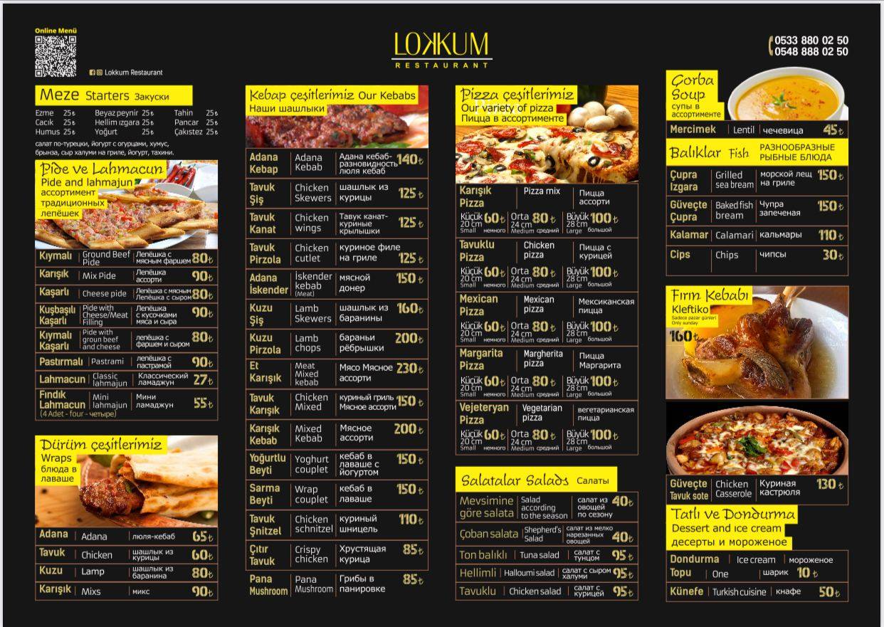 Speisekarte von LOKKUM RESTAURANT, Yeni İskele