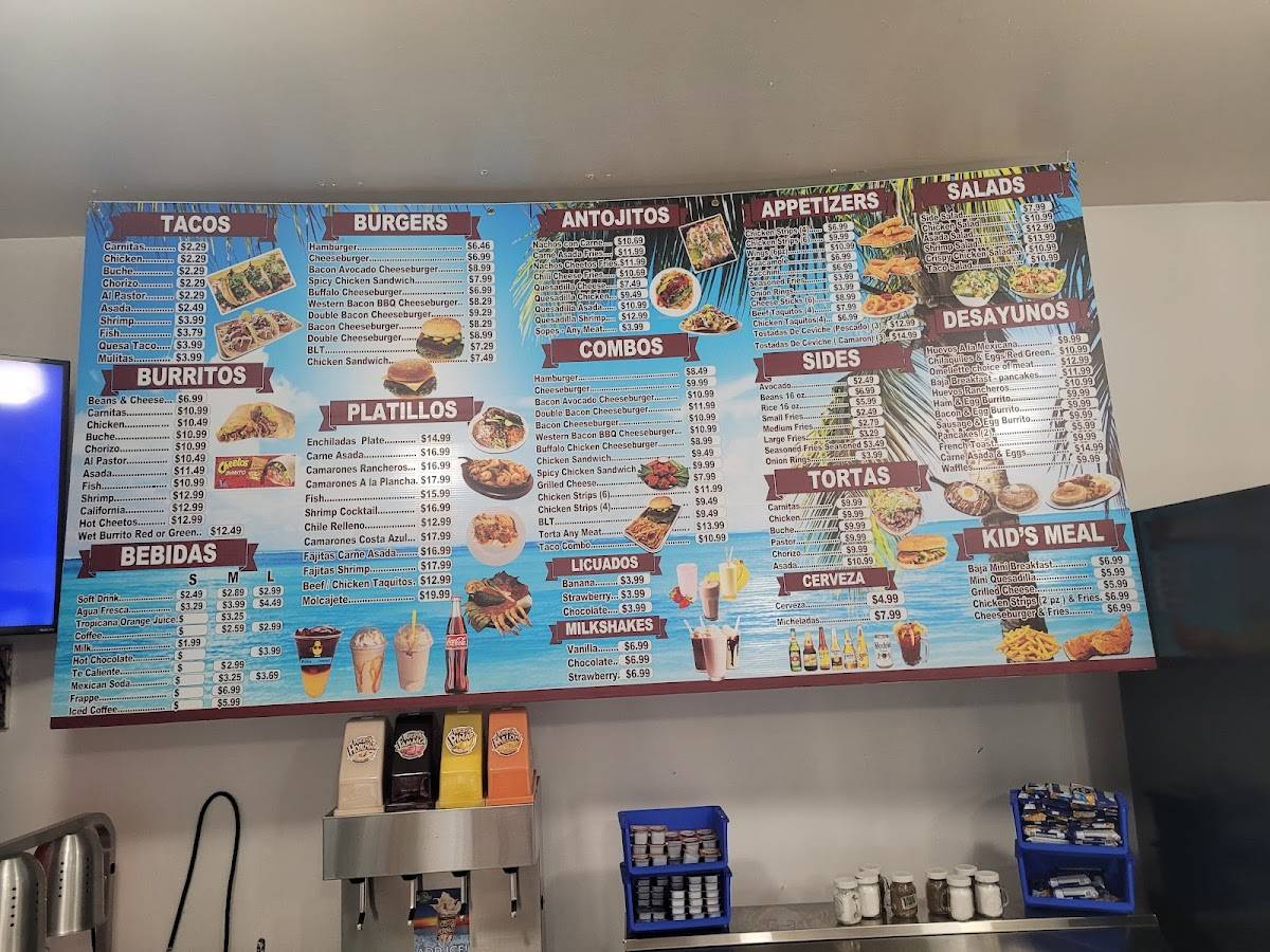 Menu at La Baja Gourmet restaurant, Victorville, Stoddard Wells Rd SPC 2