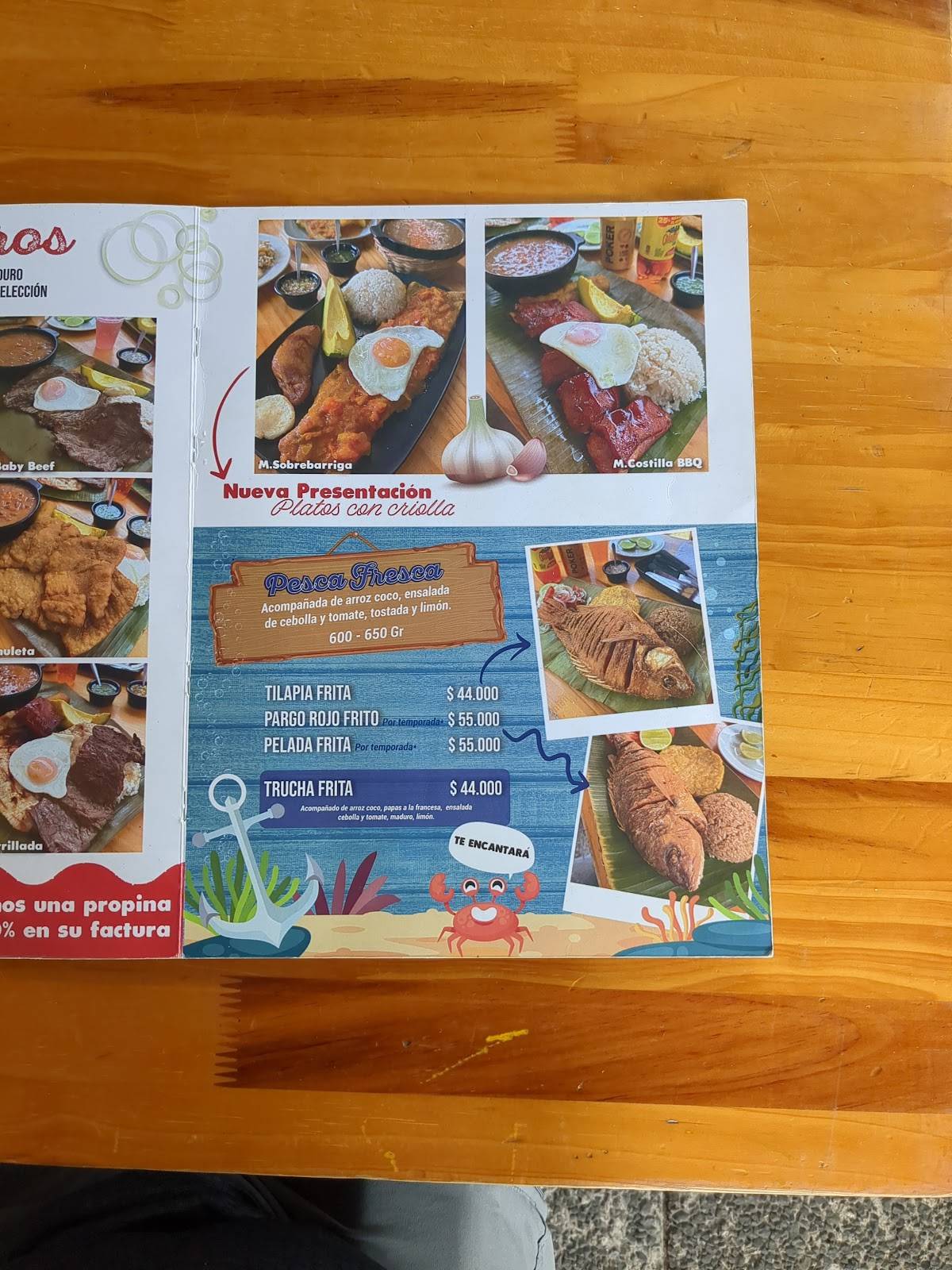 Carta de La Barra Restaurante, Cali, Cra. 66 #12-06