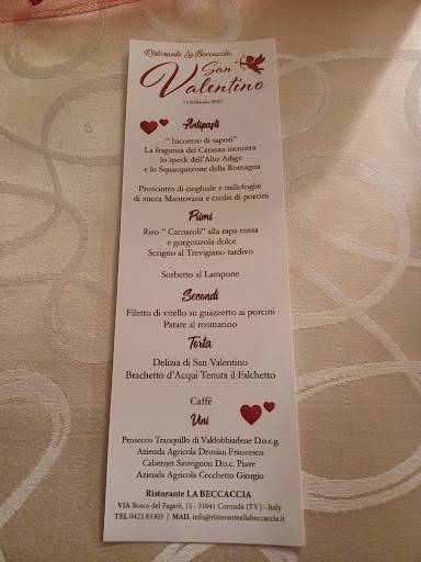 Menu da Ristorante Trattoria La Beccaccia, Cornuda