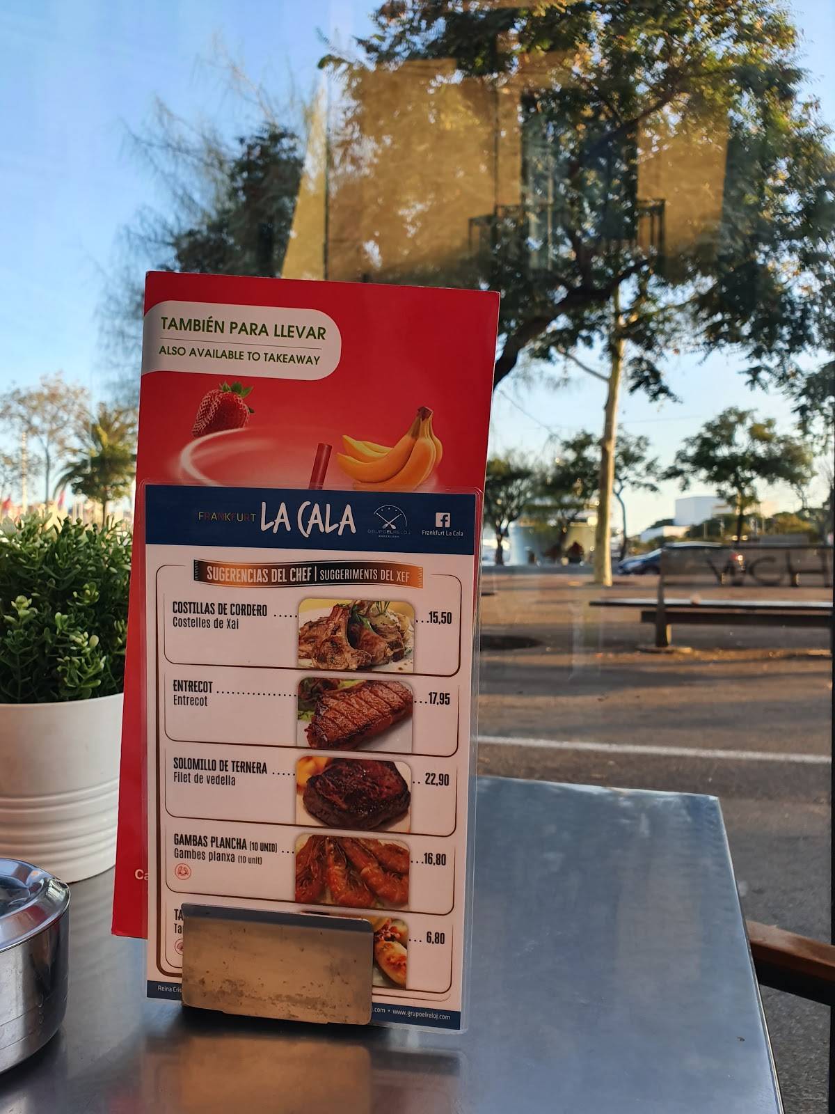 Carta del restaurante La Cala, Barcelona, Carrer del l'Escar