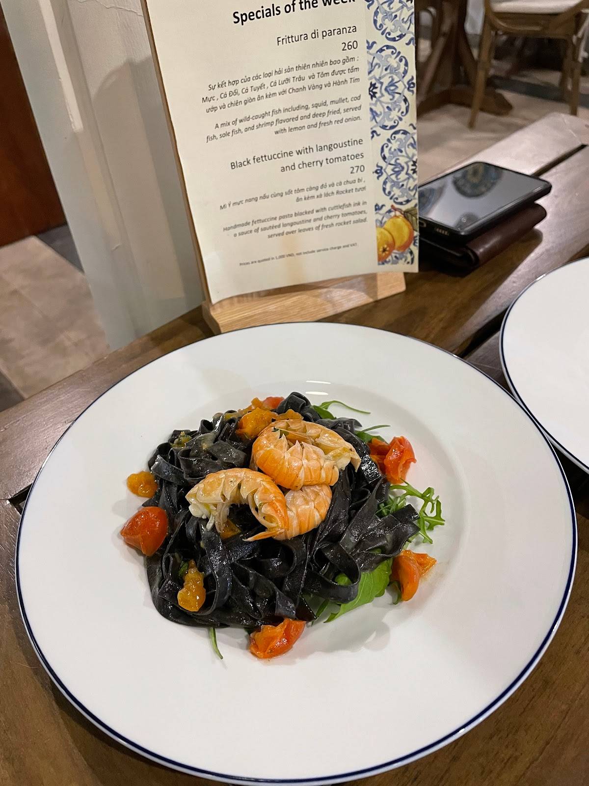 Menu at La Cala by Mia restaurant, Ho Chi Minh City